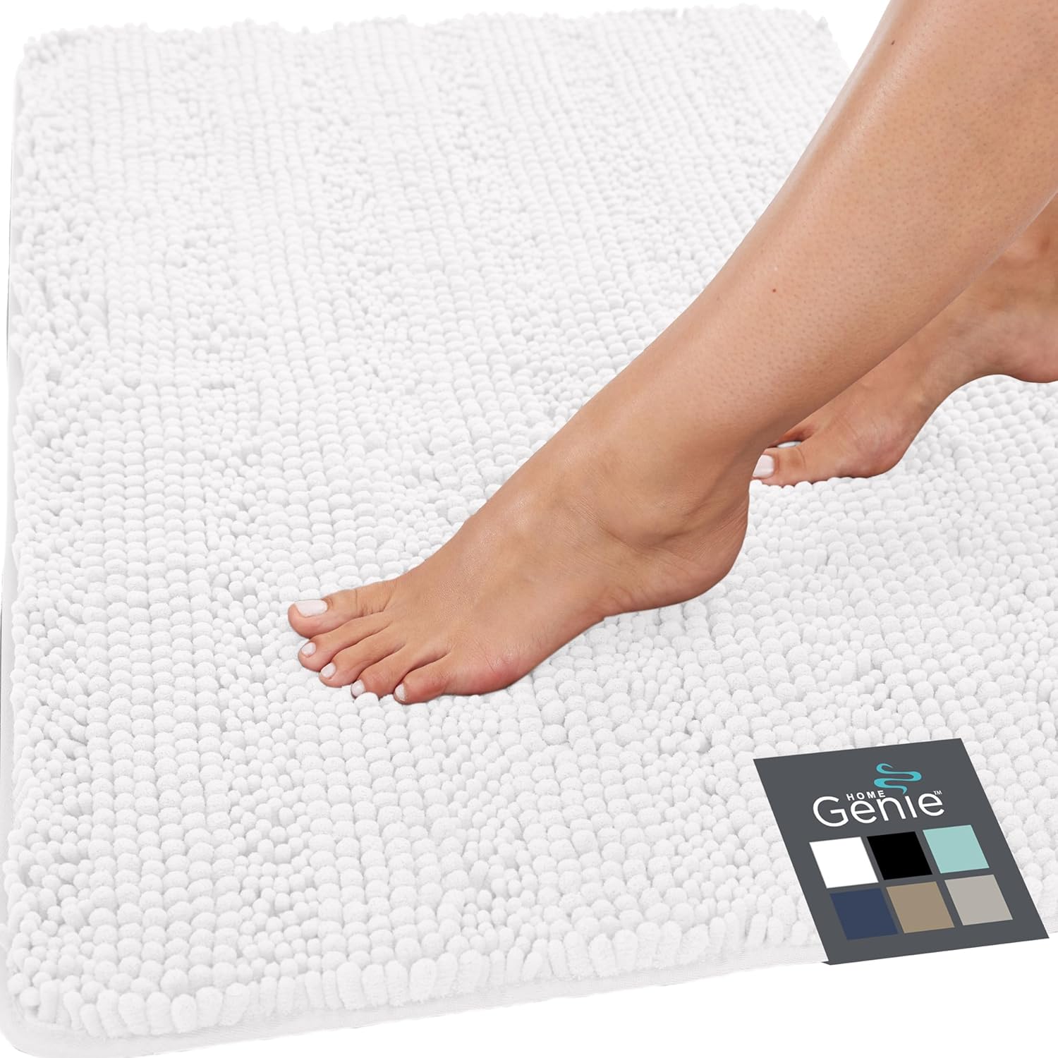 Amazon.com: HOME GENIE Bath Rug 30x20, Absorbent Soft Microfiber ...
