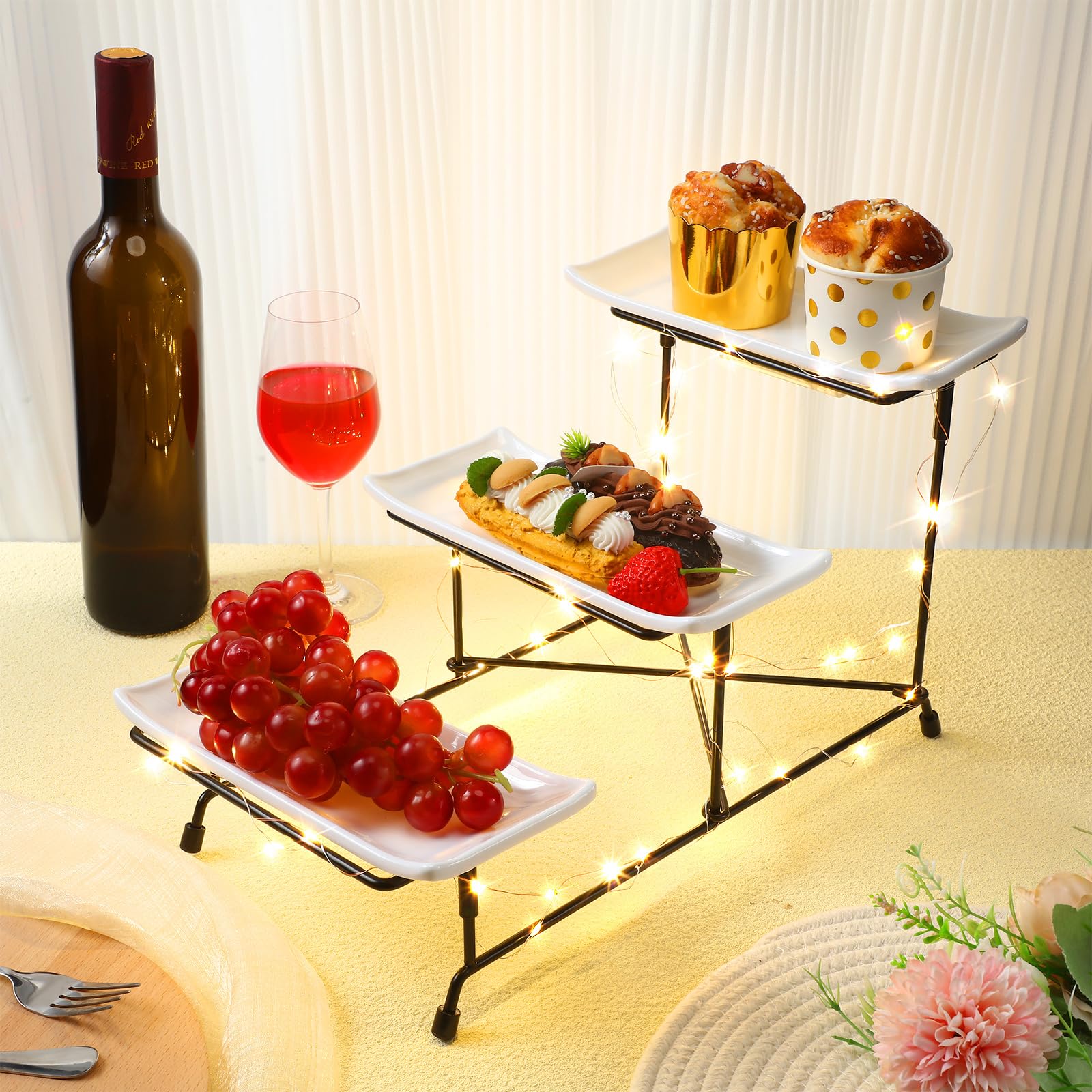 Rectangular Tiered Metal Serving Trays Maykoosh Naturally Nice