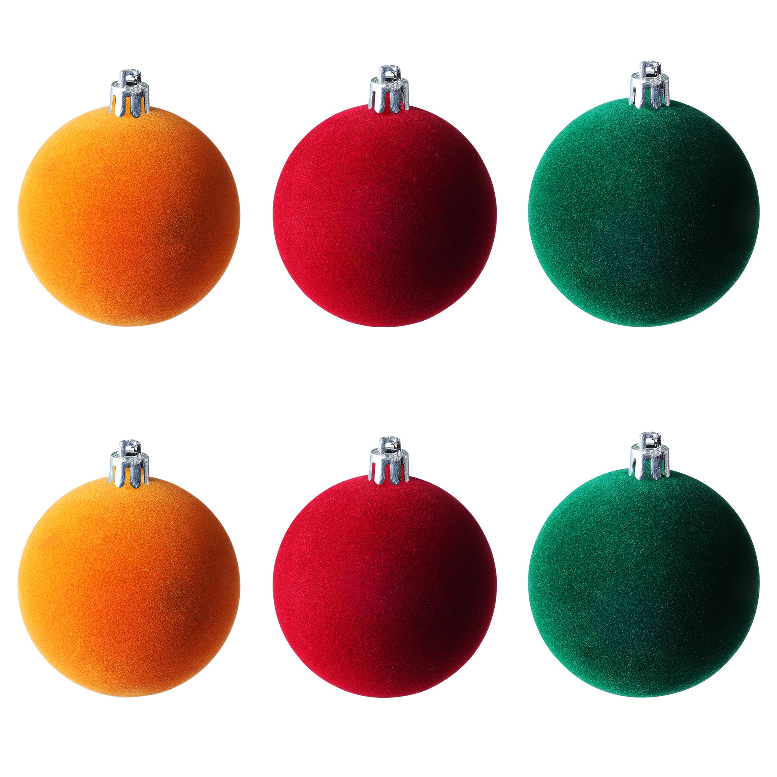 Amazon.com: Amooca 3.15in Large Christmas Balls Ornaments Flocking Xmas ...