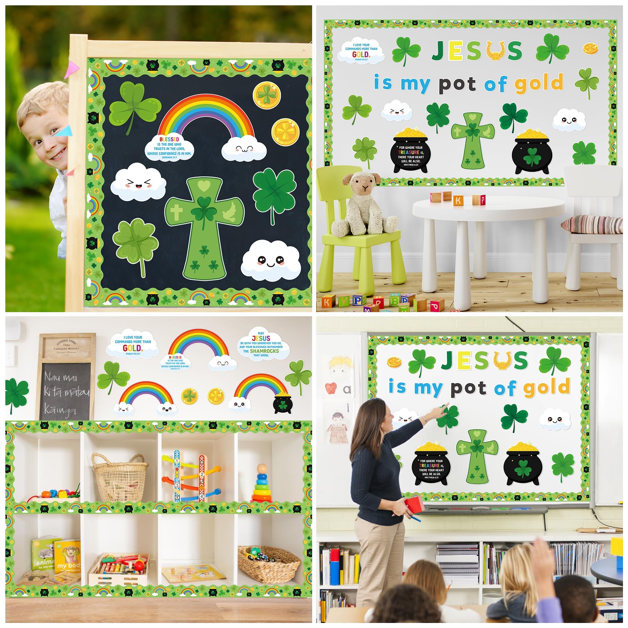 Snapklik.com : St Patricks Day Religious Bulletin Board - 123Pcs Jesus ...