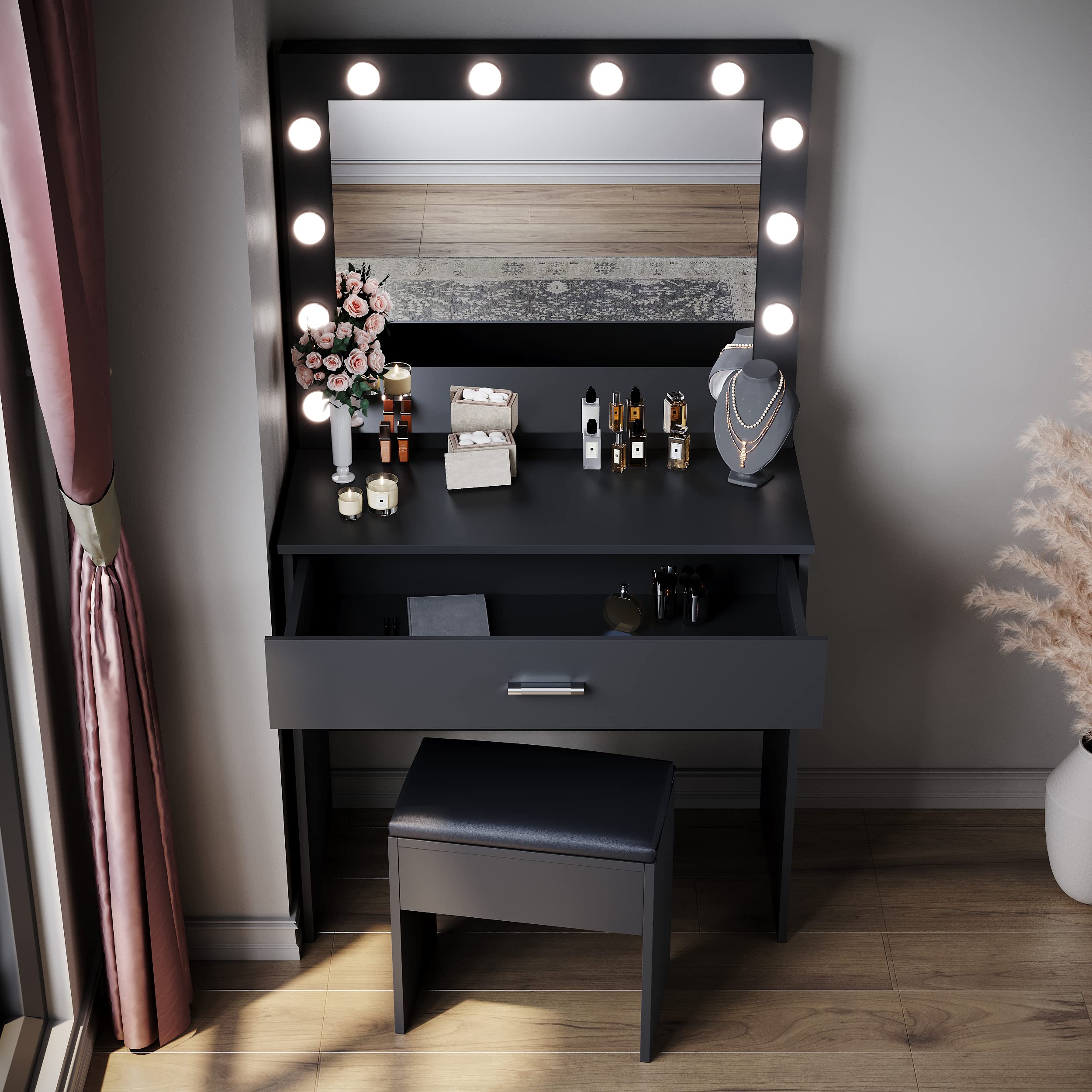 Hollywood Makeup Vanity Table Set Dressing Table With Hollywood LED
