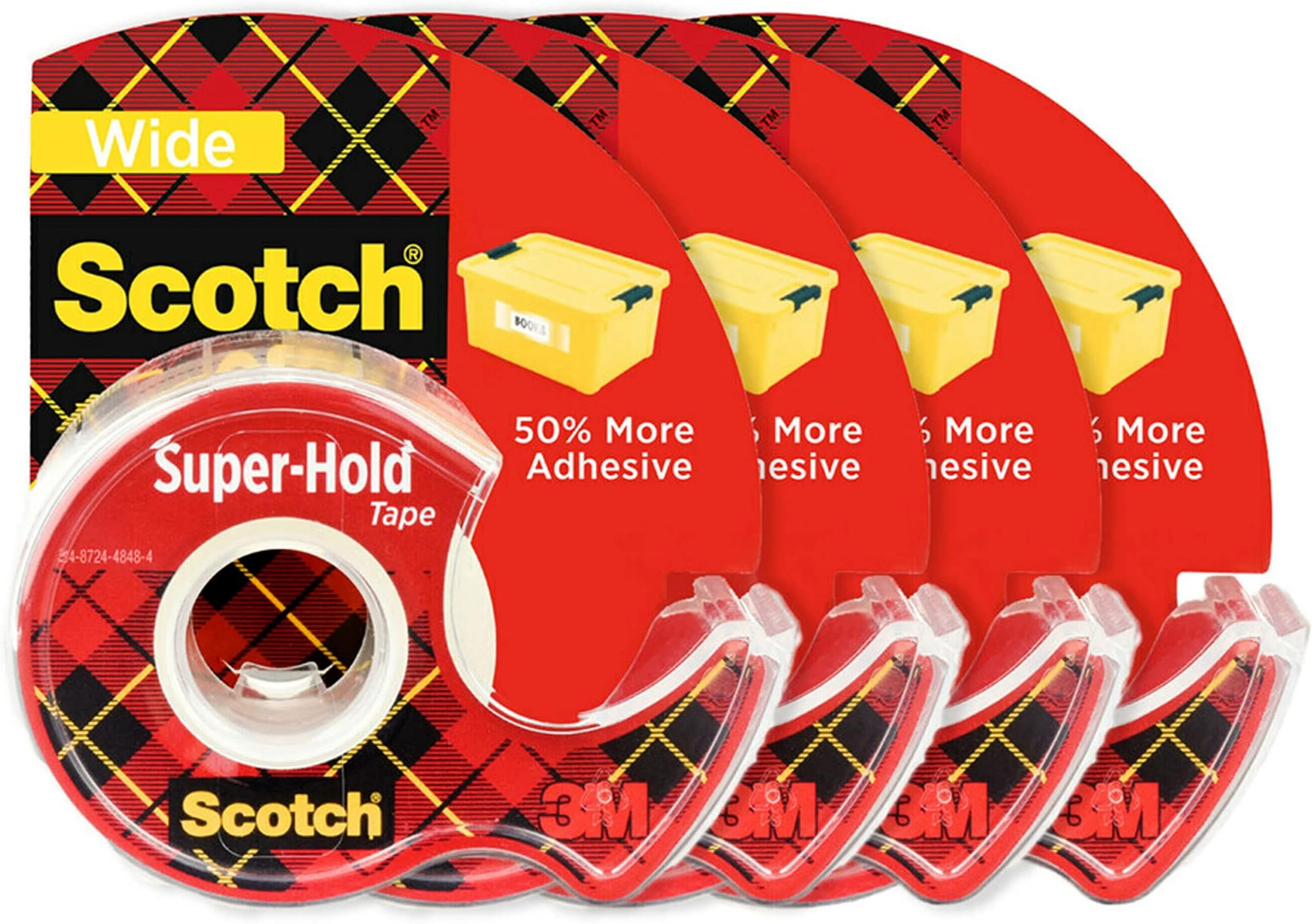 Amazon.com : Scotch Super-Hold Wide Tape, 4 Rolls, 50% More Adhesive ...