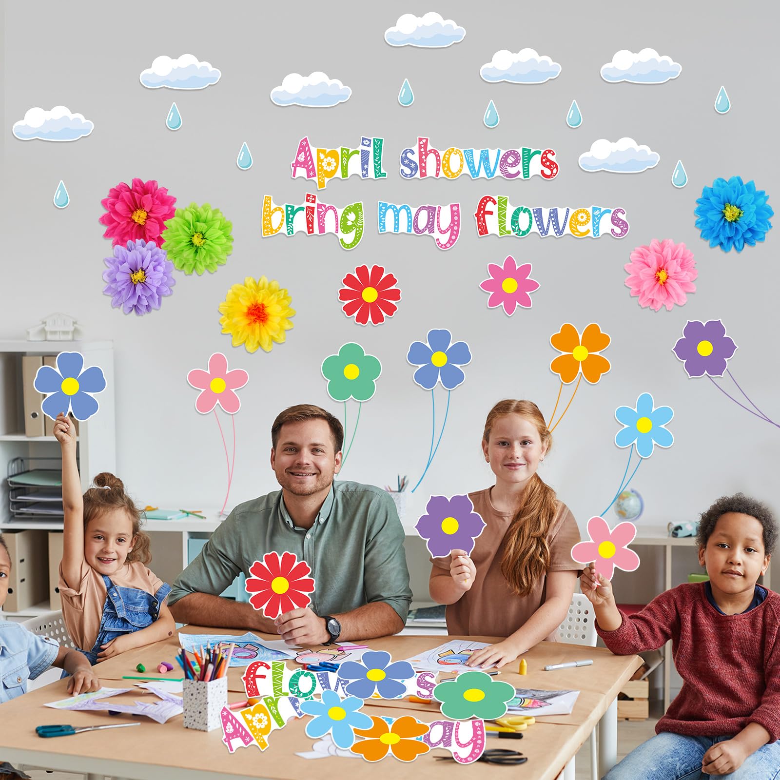 Snapklik.com : TaoBary 96 Pcs April Showers Bring May Flowers Bulletin ...