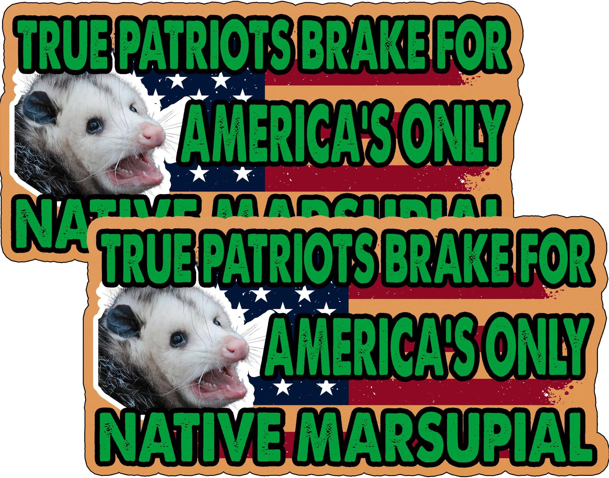 Amazon.com - United by Color Possum Bumper Sticker (Large) - U.S. Flag ...