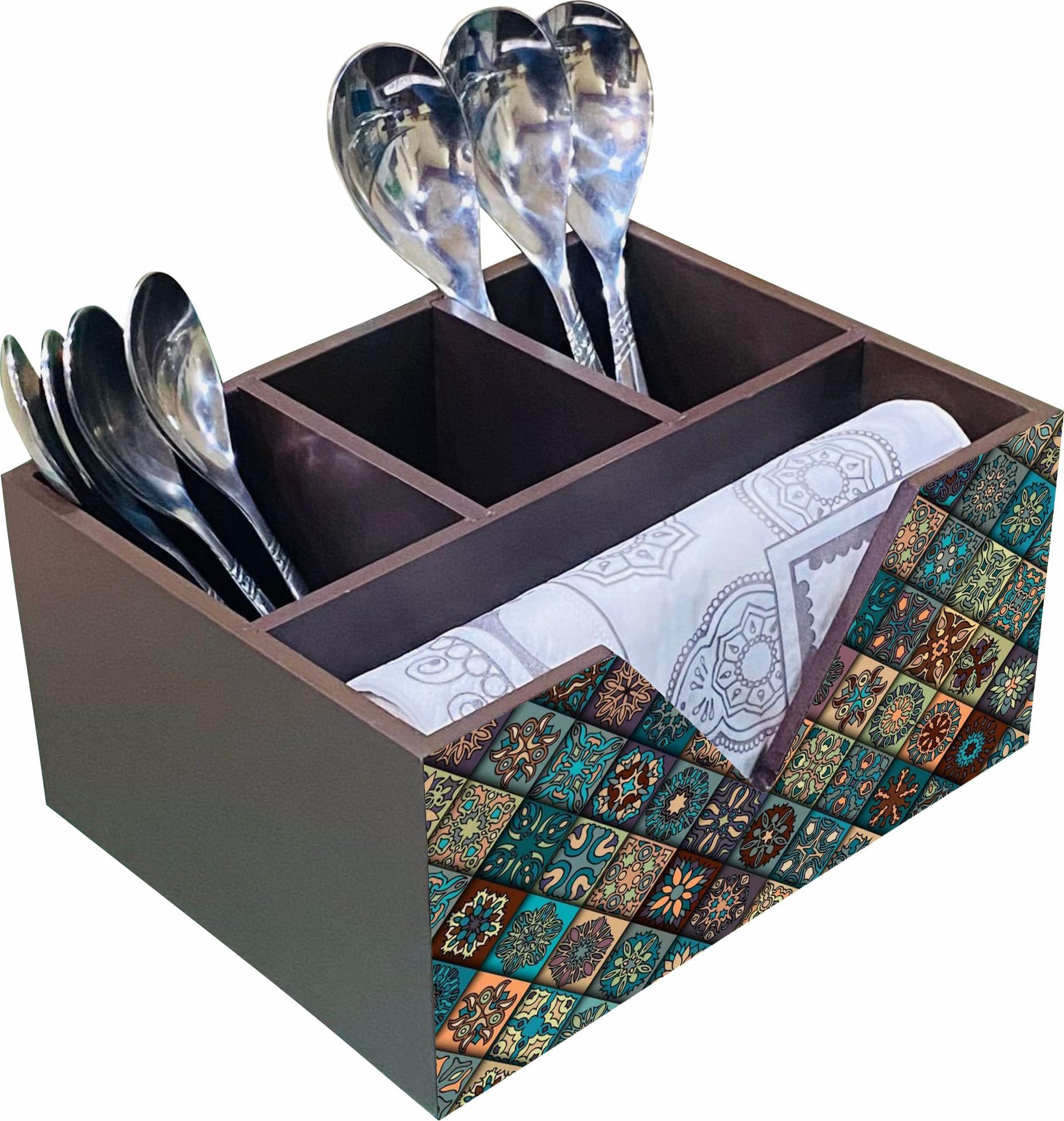 WOOD ART STORE Wooden Countertop Tissue Paper Holder for Dining Table ...