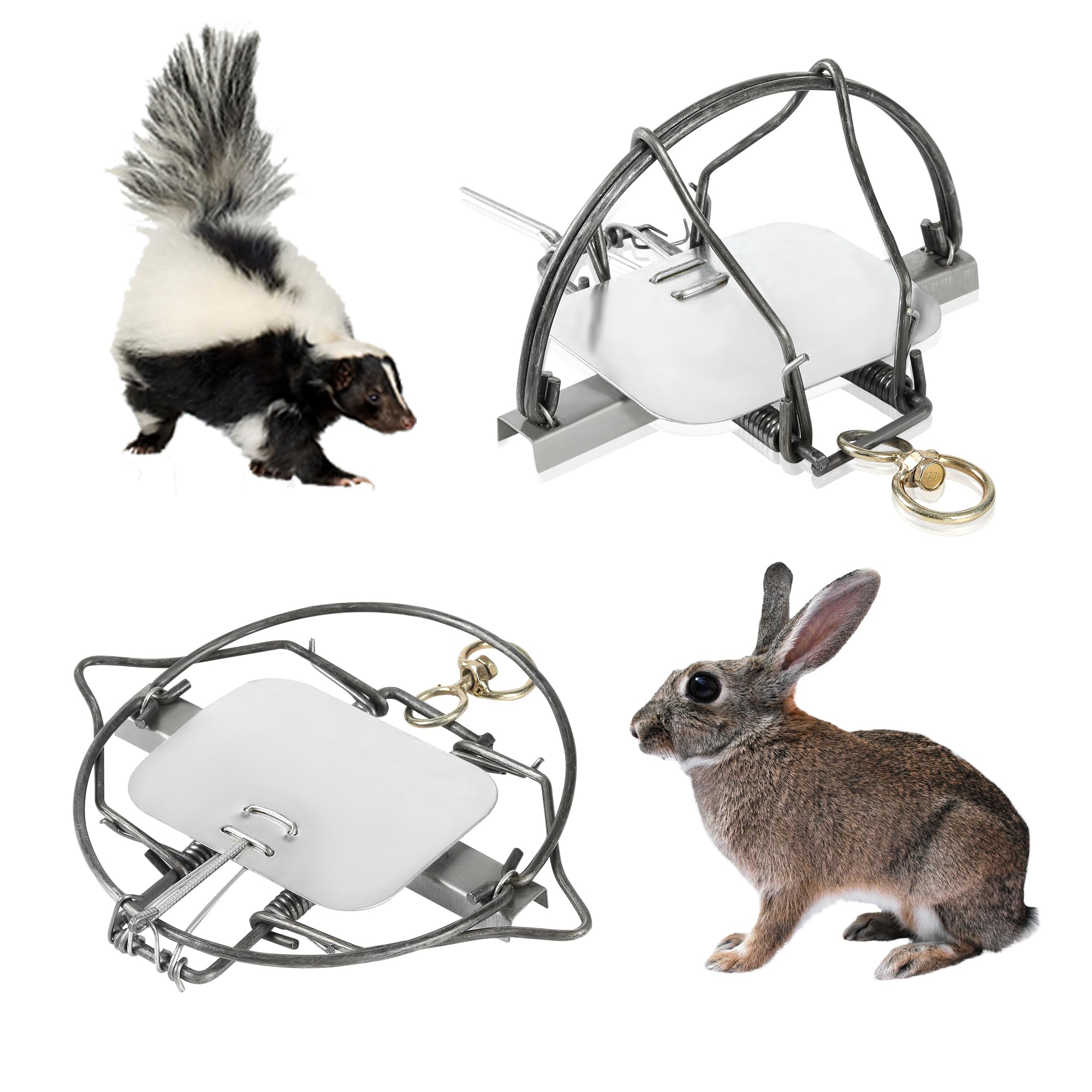 Live Animal Traps - Pack of 2 Small Medium Animal Hunting Trap for Cat ...