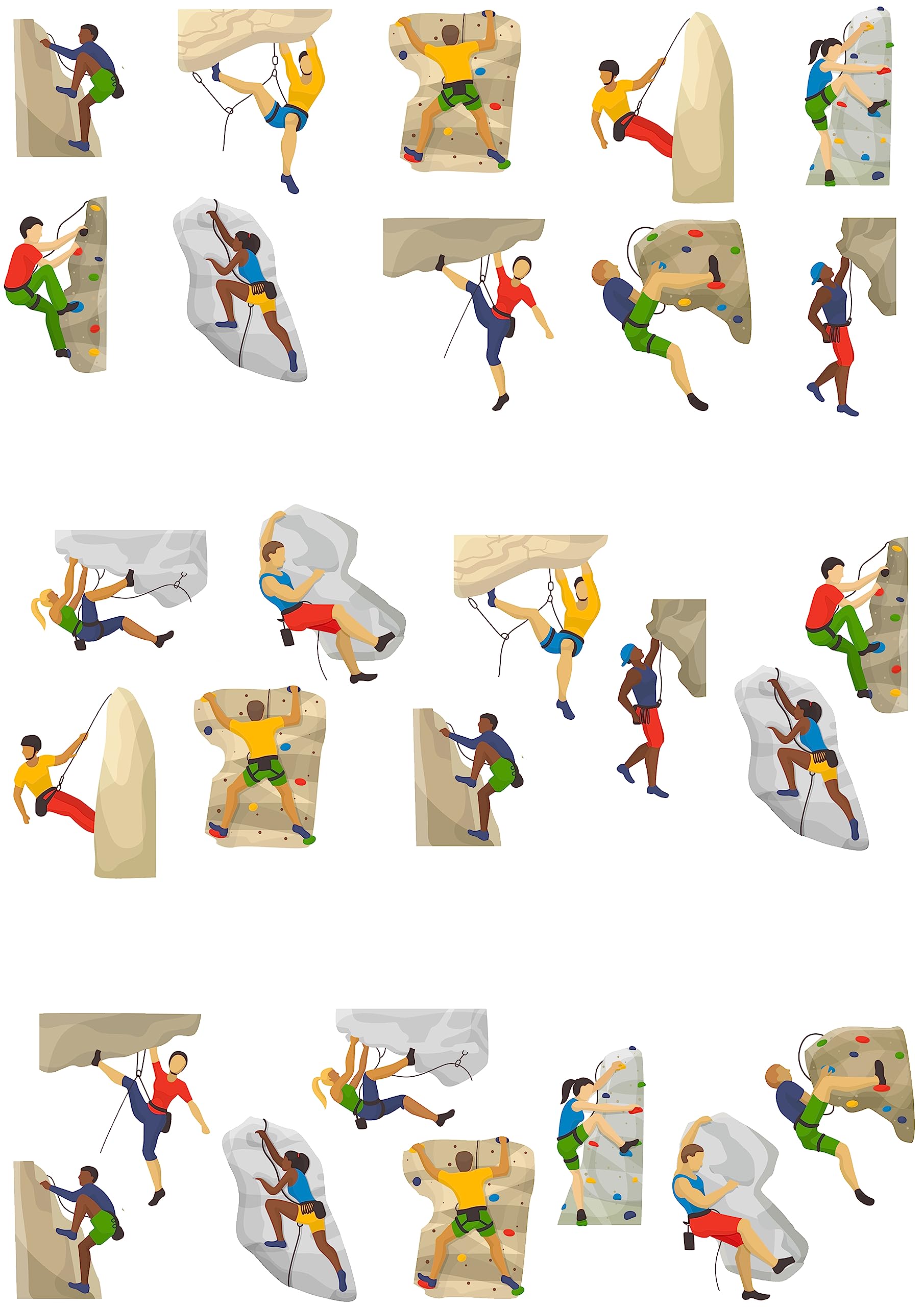 27 Stand Up Rock Climbing Themed Edible Wafer Paper Cake Toppers ...