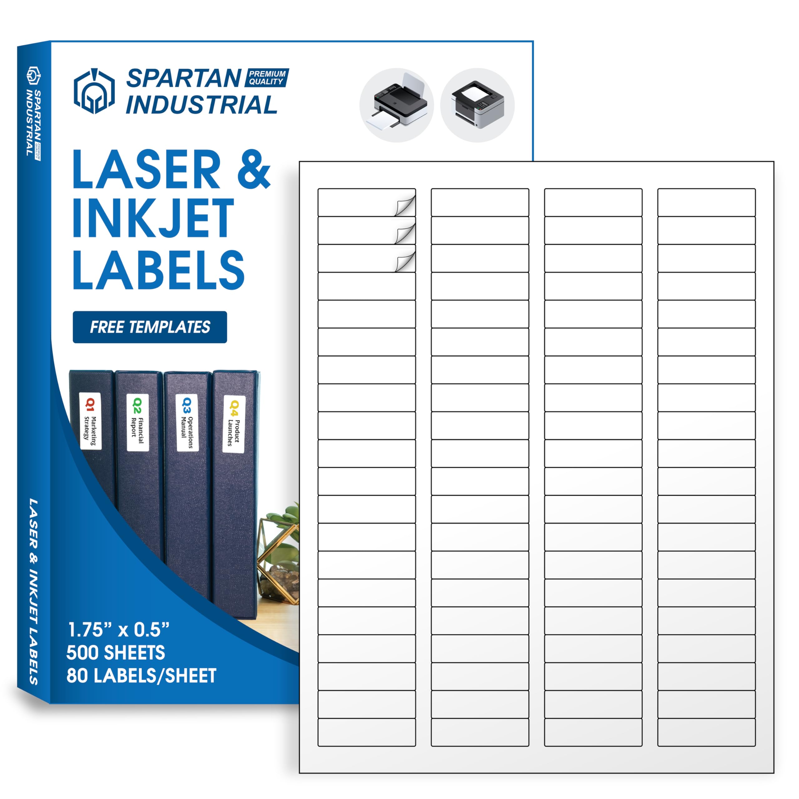 Amazon.com : Spartan Industrial Printable Laser and Inkjet Labels - 1 3 ...