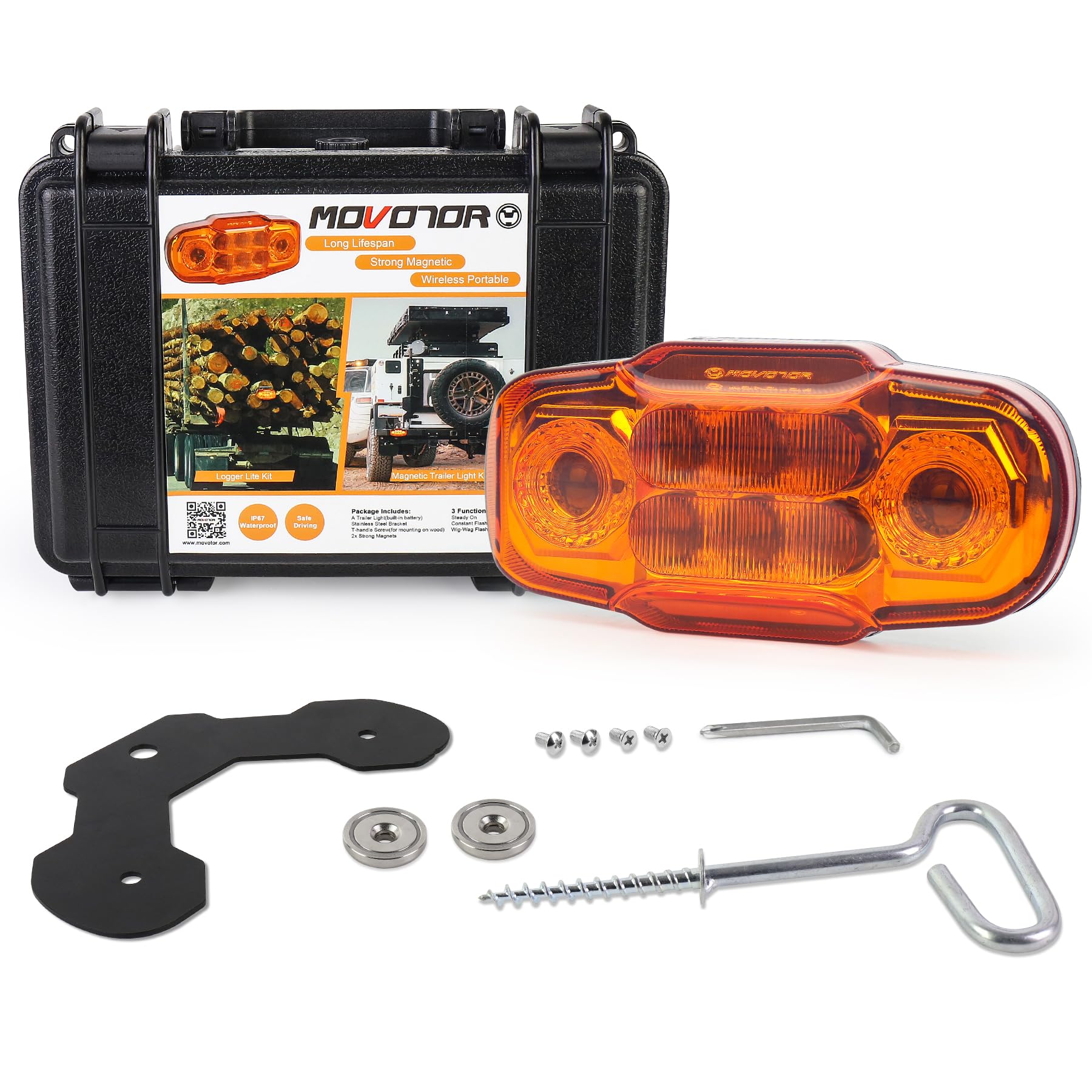 Snapklik.com : Wireless Logger Light Kit, Magnetic Amber LED Warning ...