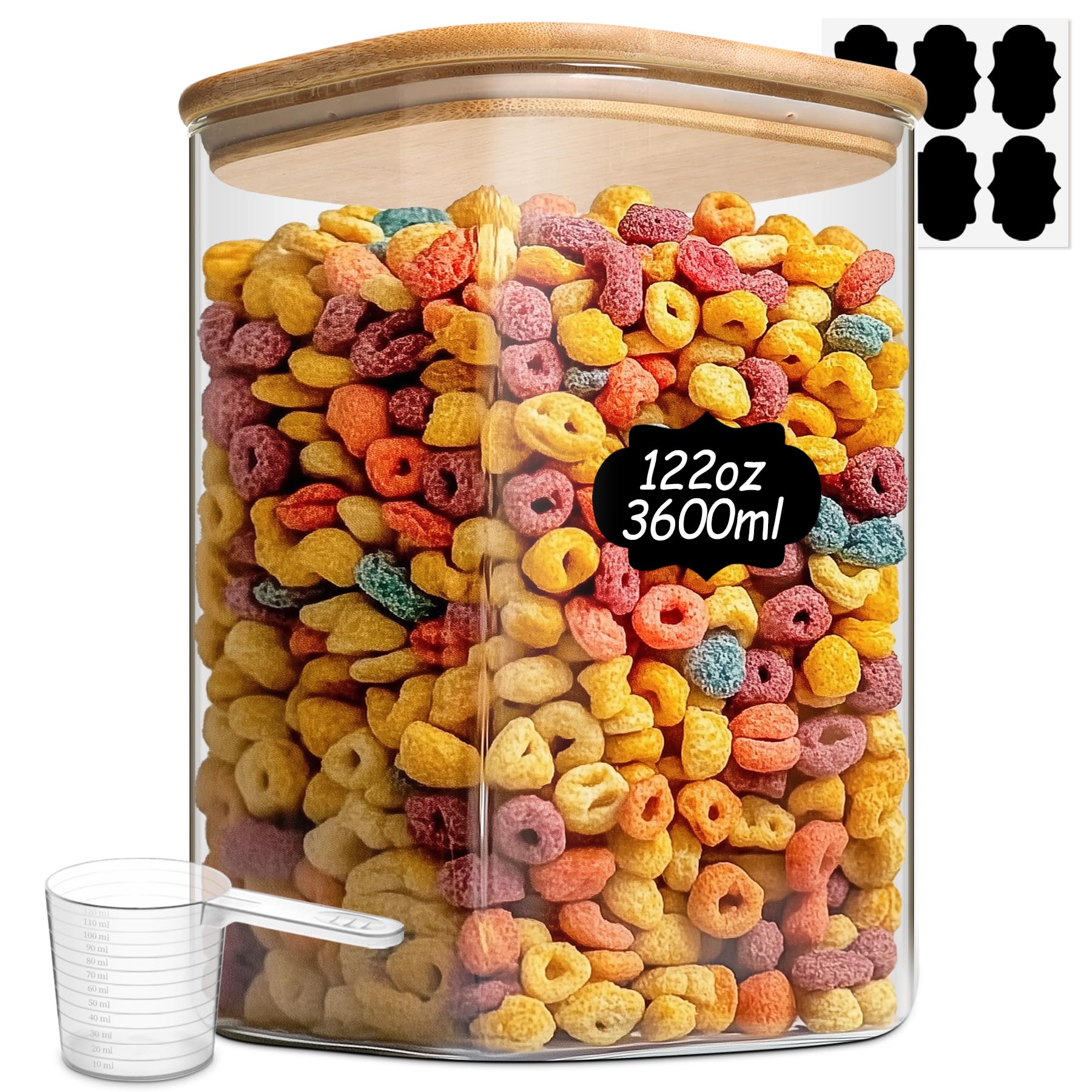 Amazon.com: ComSaf 122 oz Glass Food Storage Containers, Cereal Storage ...
