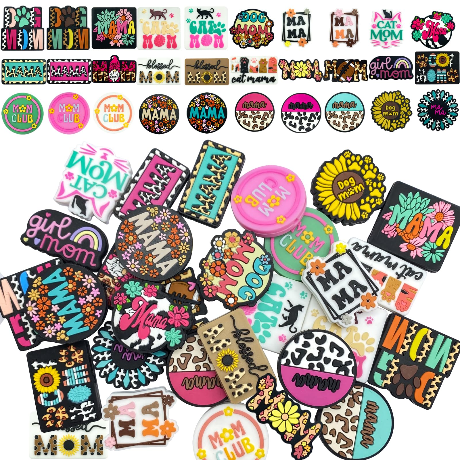 Amazon.com: YuShuoGoYa 30Pcs Mom Silicone Focal Beads Bulk, Mama Cat ...