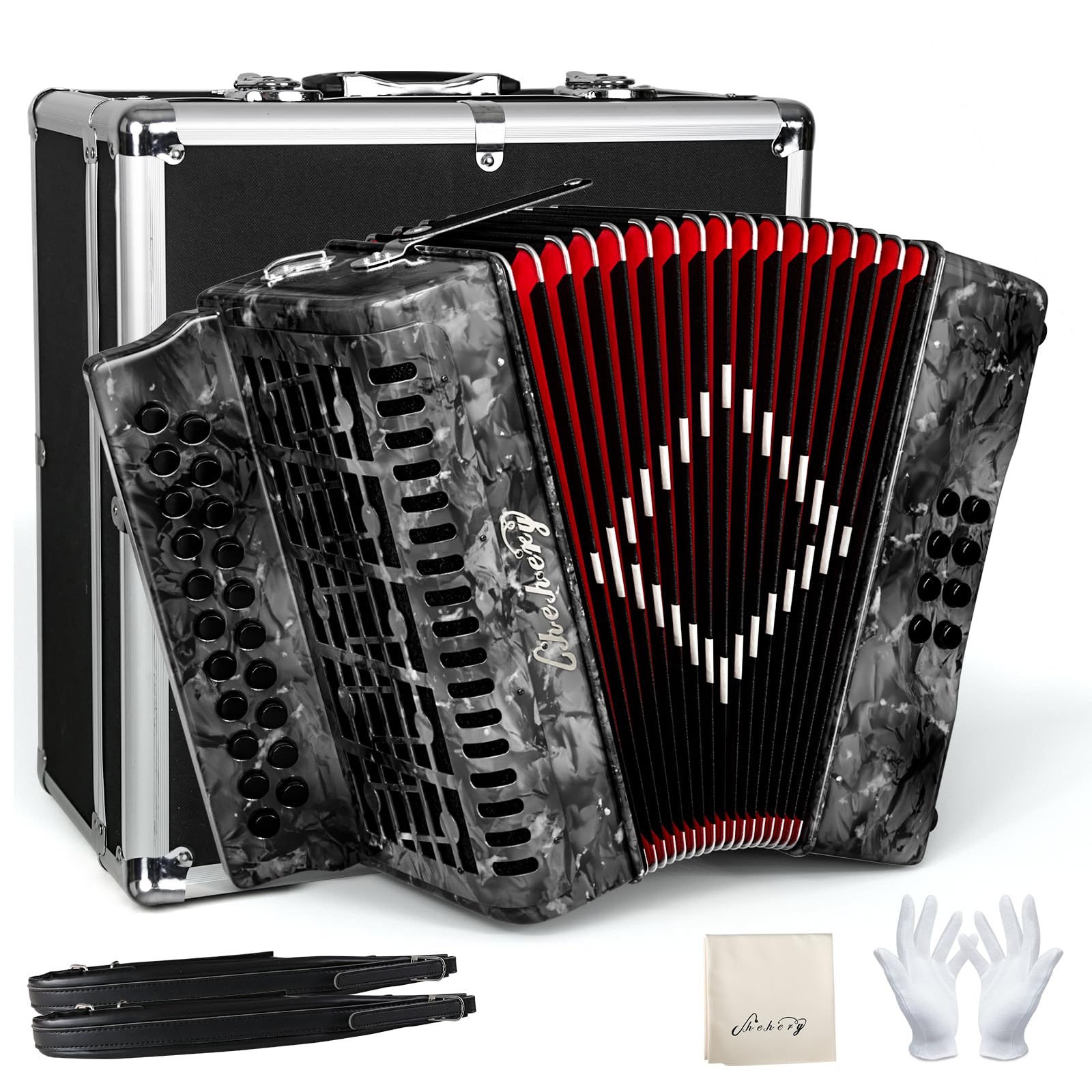 Snapklik.com : Accordion 21 Keys 8 Bass Adult Push-Pull Heterophonic B ...