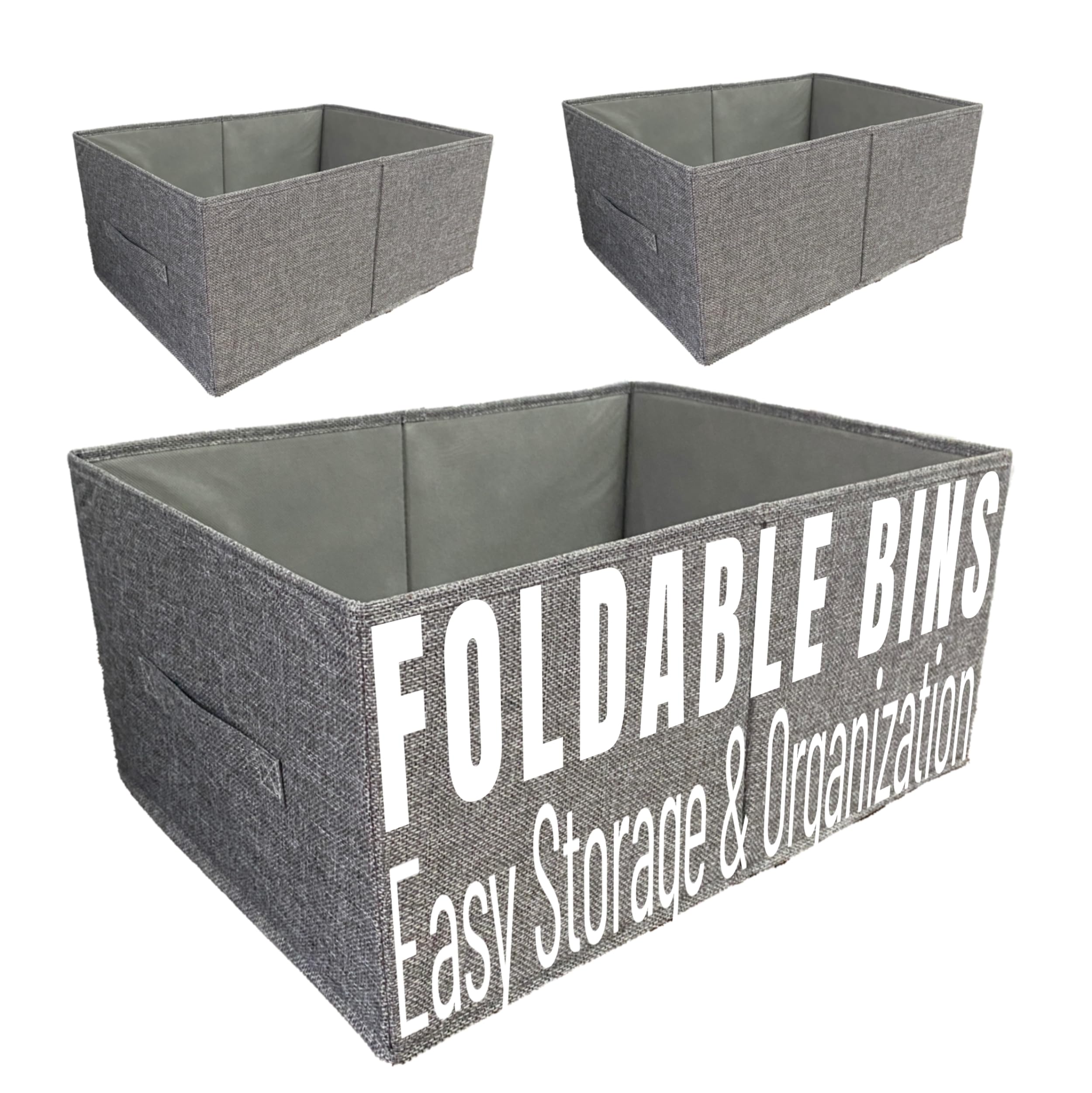 Amazon.com: Medium Gray Storage and Organization Bins, Baskets for ...