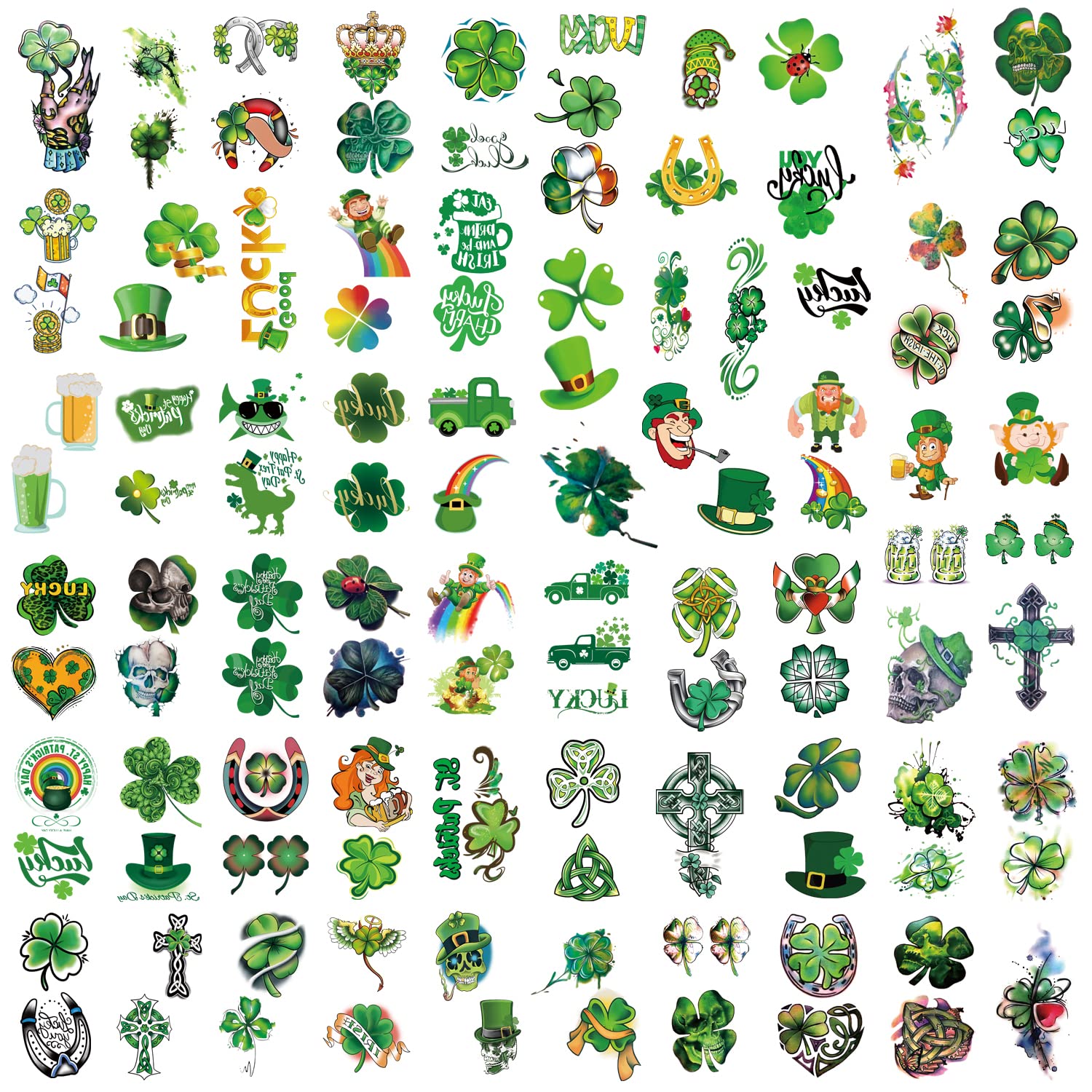 Amazon.com : St Patricks Day Temporary Tattoos 77 Sheets for Men Women ...