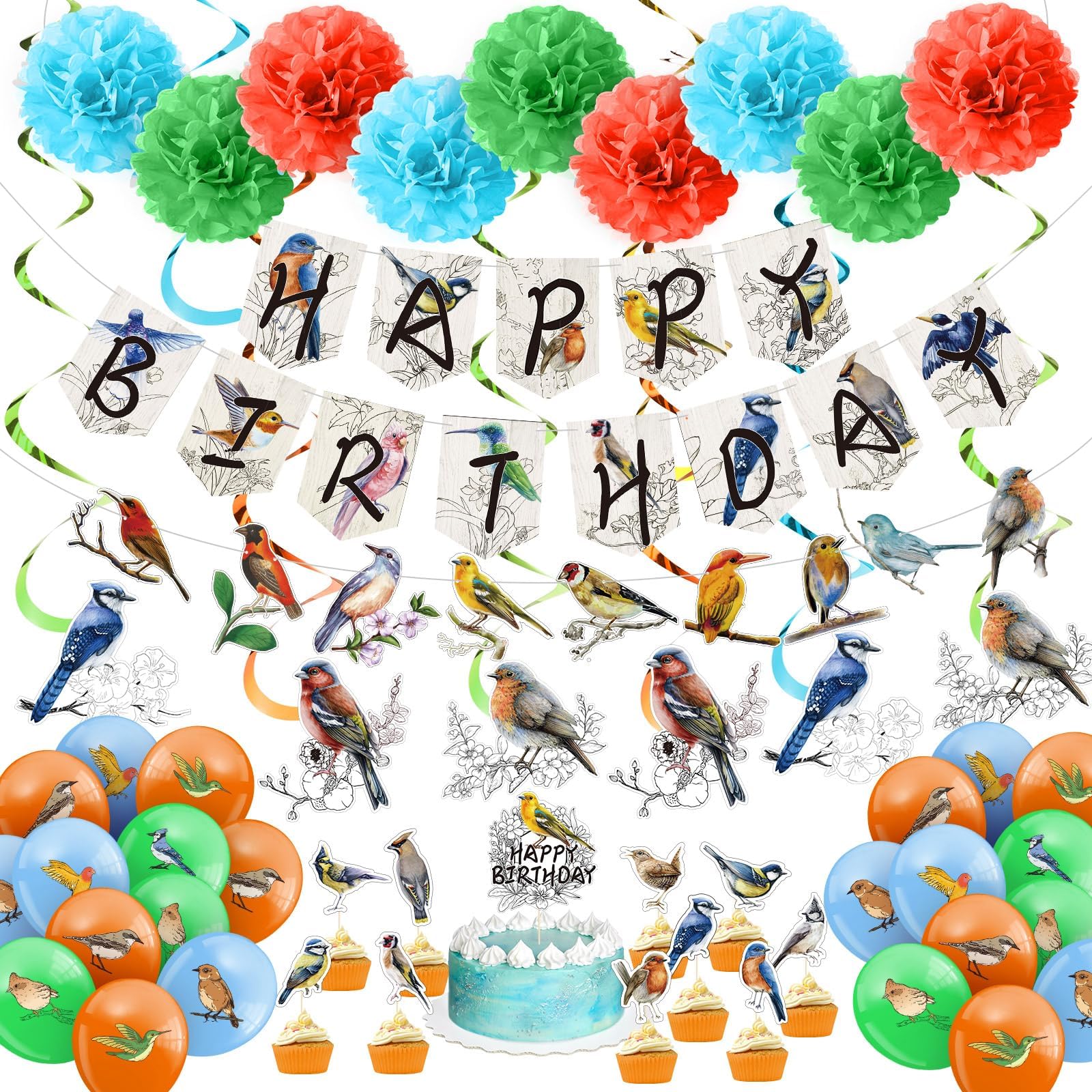 Amazon.com: Parrot Party Banners Tropical Bird Cutout Banner Parrot ...