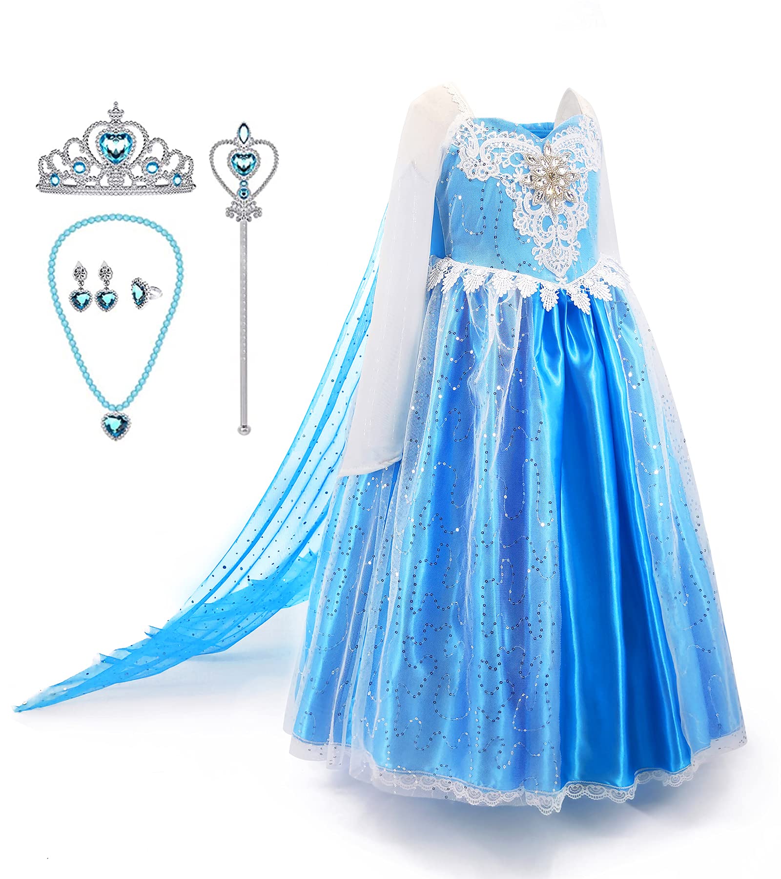Buy Princess Snow Queen Costumes Little Girls Birthday Dress Up Puffy buy-princess-snow-queen-costumes-little-girls-birthday-dress-up-puffy