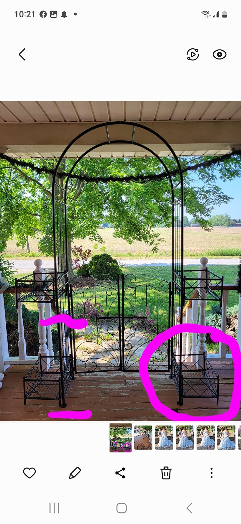 Outsunny 7.1FT Metal Garden Arch with Gate and 4 Planter Boxes, Garden ...