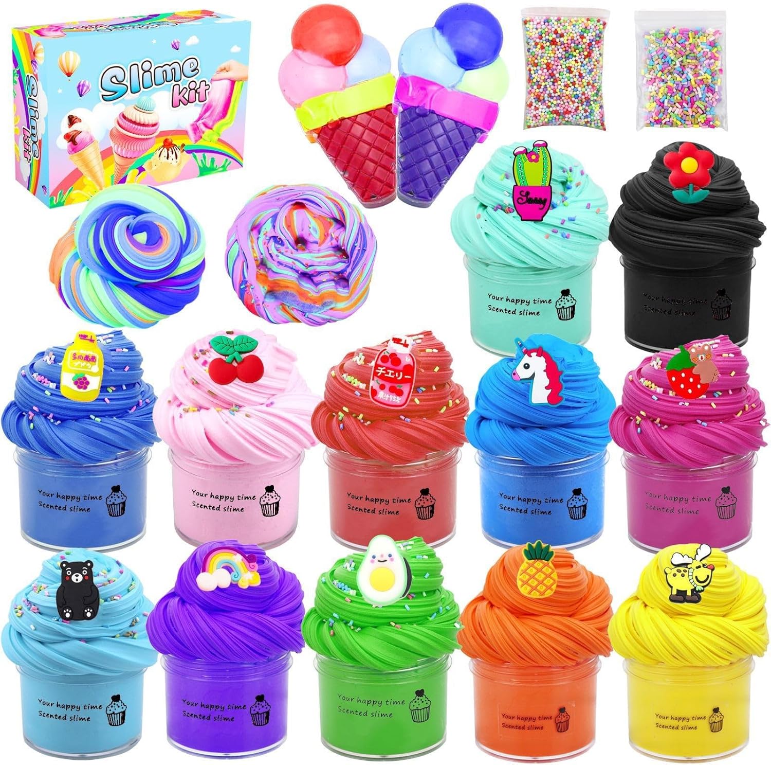 Amazon.com: 12 Pack Slime Butter Slime Kit, Cloud Fluffy Butter Slime ...