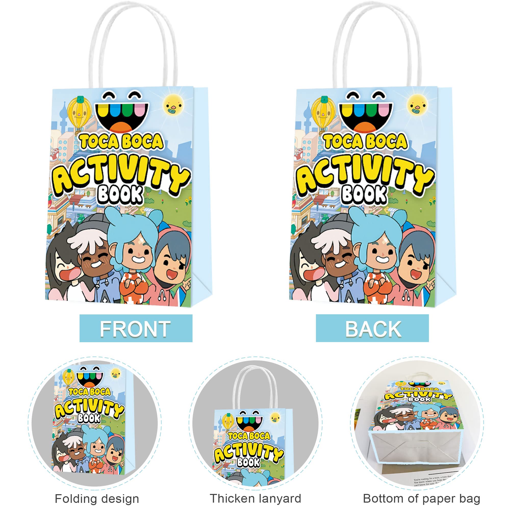 16pcs Toca Life Party Favor Bags, Toca Life Cartoon Fans Birthday Paper ...