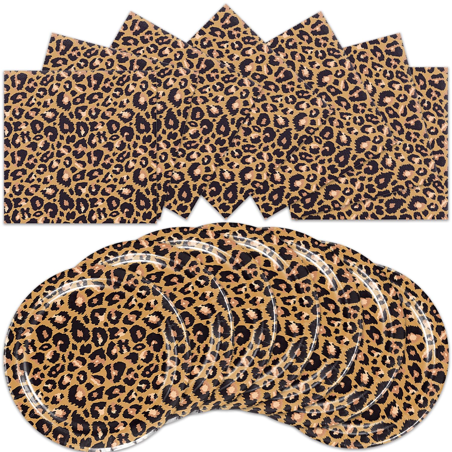 Amazon.com | 40pcs leopard print Party Supplies， Jungle Safari Animal ...