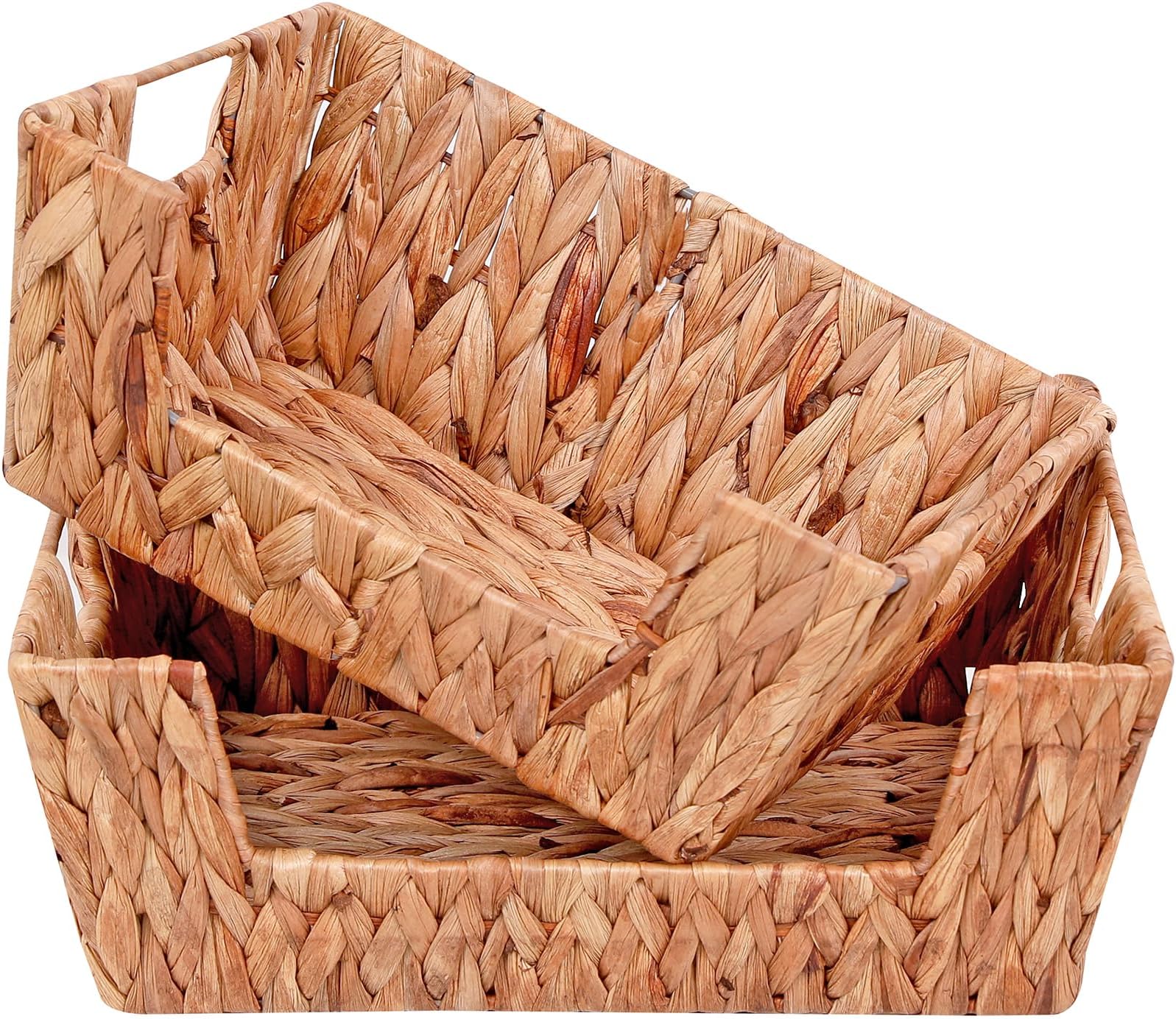 Amazon.com: Water Hyacinth Baskets Wicker Baskets for Storage Pantry ...