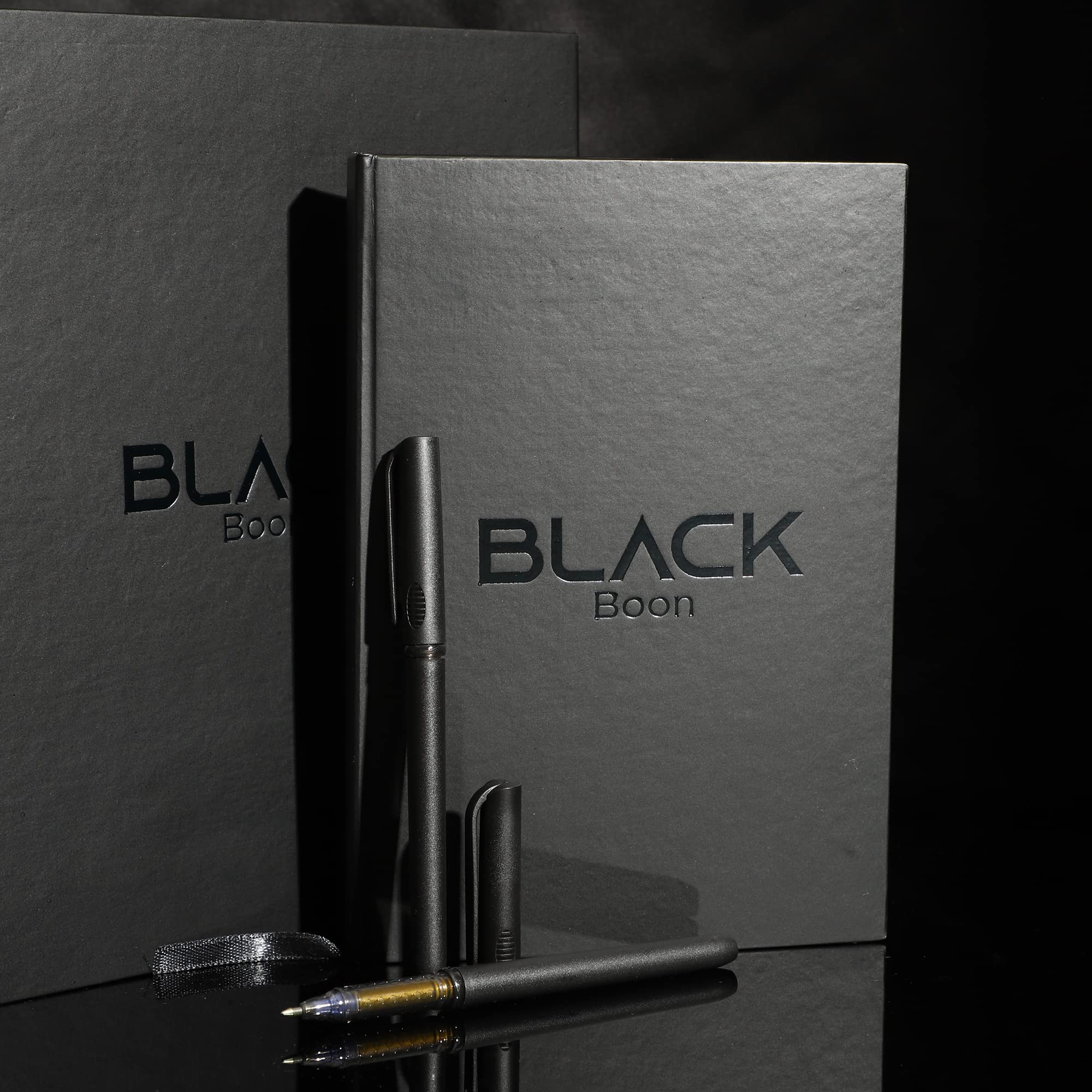 Black Diary/Journal With Golden And Silver Pen Gift Box With Imported ...