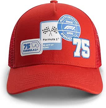 Amazon.com : Formula 1 Heritage Trucker Hat Red - One Size Fits Most ...