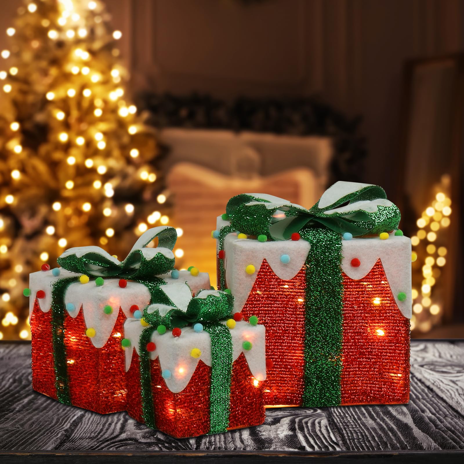 Light Up Outdoor Gift Boxes GlobaLink Light Up Christmas Parcels Mains