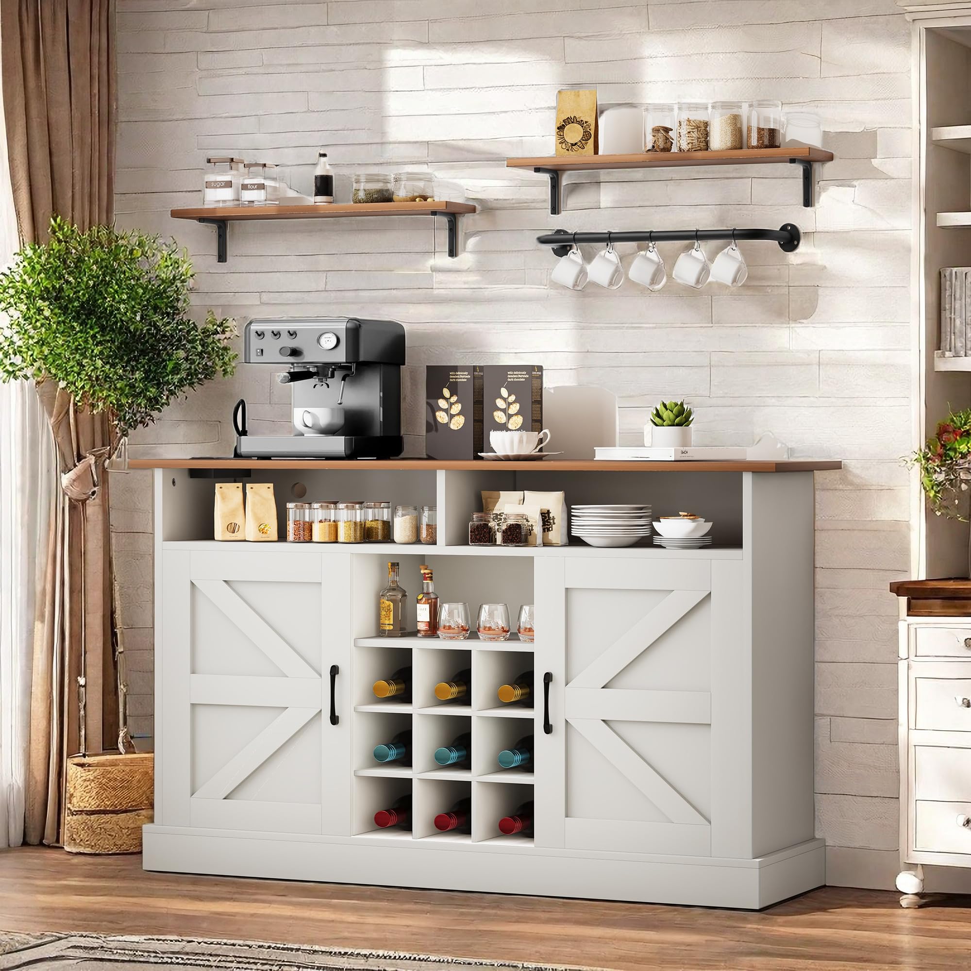 Amazon.com - YITAHOME Farmhouse Buffet Sideboard Cabinet with Storage ...
