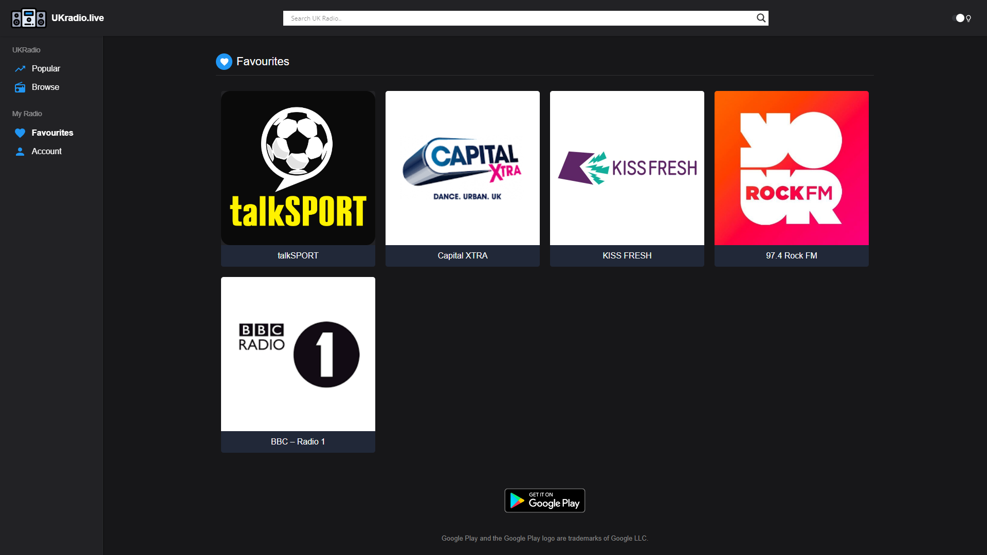 UK Radio: Internet radio player - App on Amazon Appstore