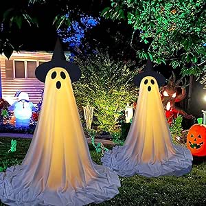 Halloween Decorations Outdoor, Large Lighted White Cloth Ghosts, Spooky ...