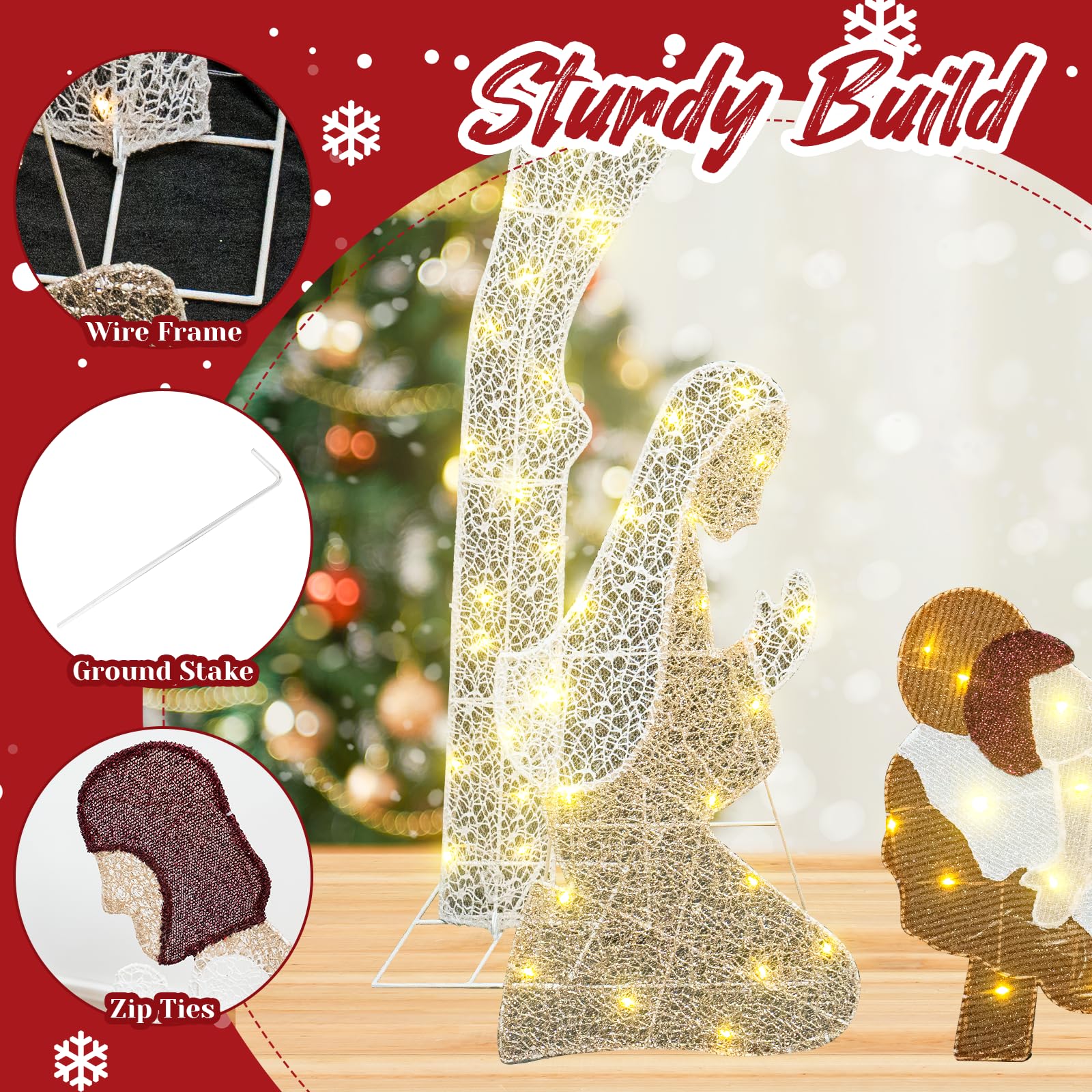 Snapklik.com : Recaceik Lighted Christmas Nativity Set Outdoor, 6Ft ...
