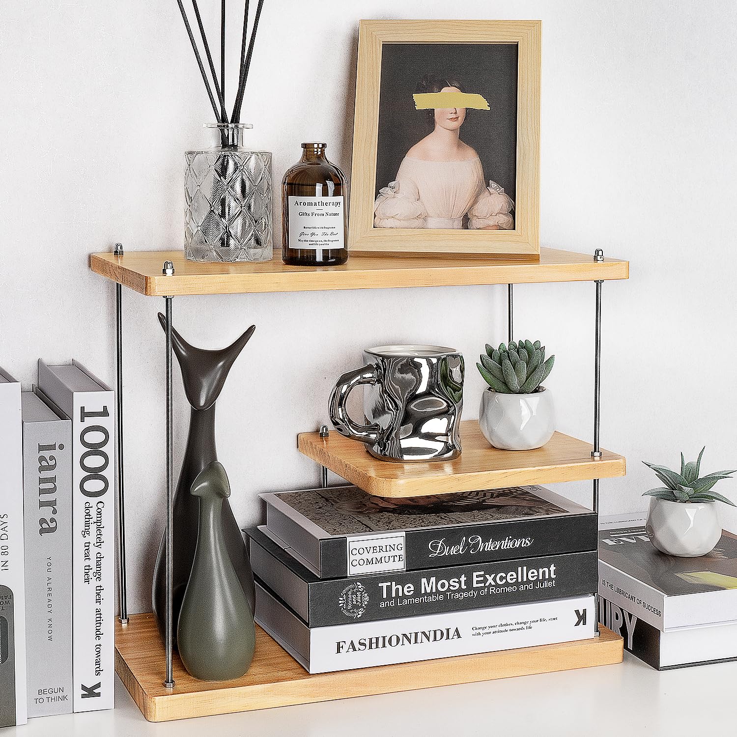 Amazon.com: ATRURAL Desktop Shelf,Desktop Bookshelf,Tabletop Bookshelf ...