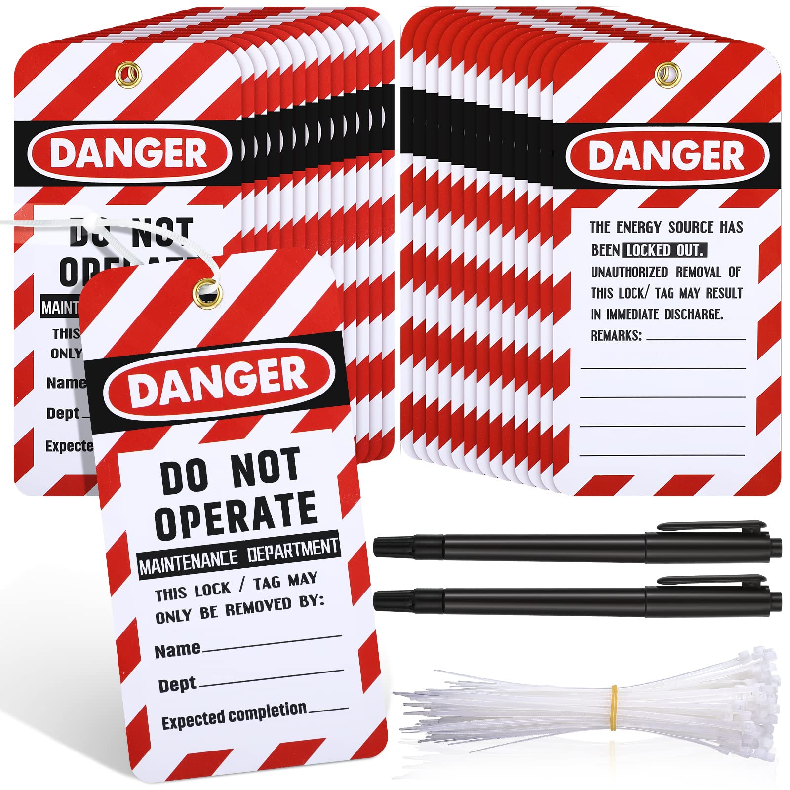 Buy 202 Pcs Lockout Tagout Tags Kit, 100 Lockout Tagout Tags Danger Do ...