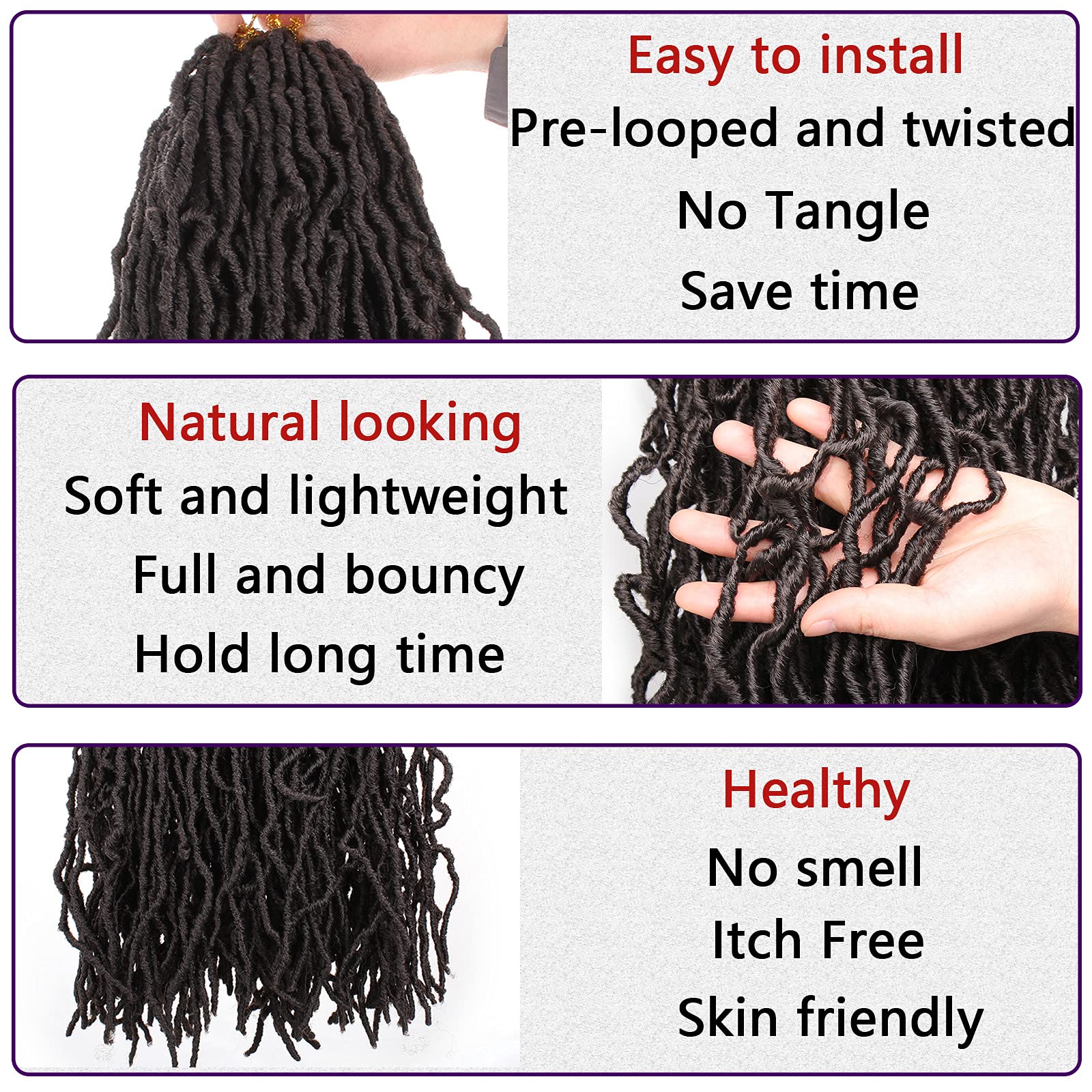 Snapklik.com : New Faux Locs Crochet Hair 24 Inch Distressed Soft Locs ...