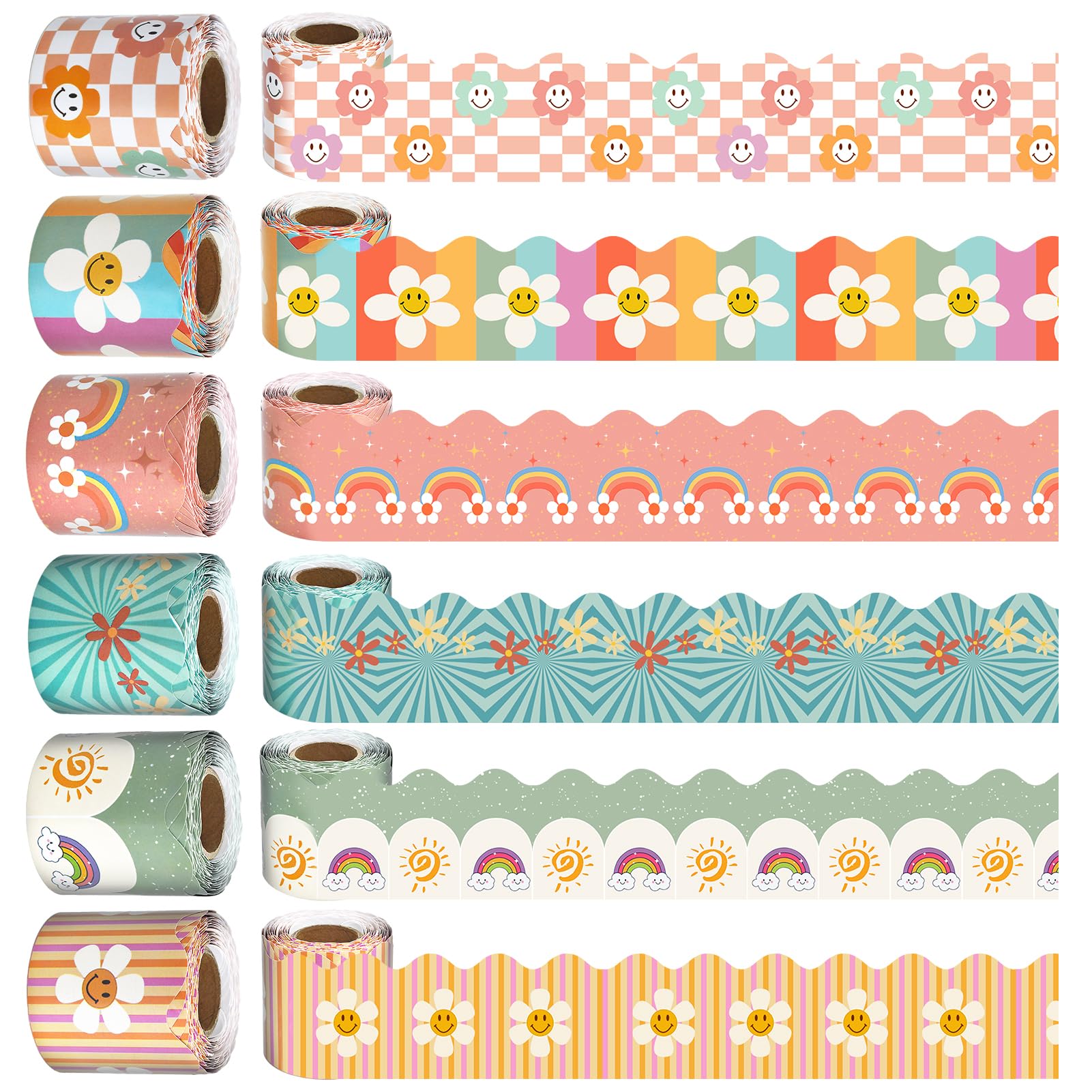 Snapklik.com : Groovy Boho Spring Bulletin Board Border Set - 6 Rolls ...