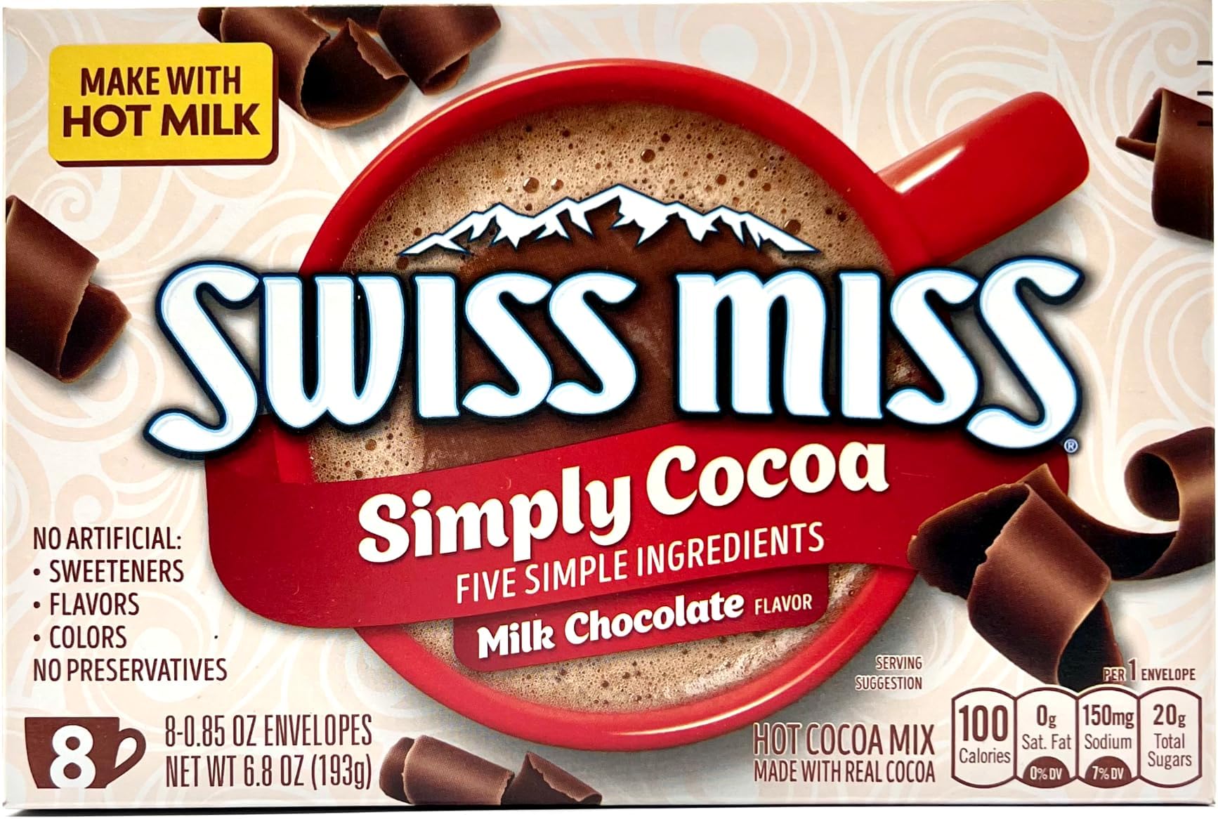 Amazon.com : Swiss Miss, Milk Chocolate, Hot Cocoa Mix, Five Simple ...