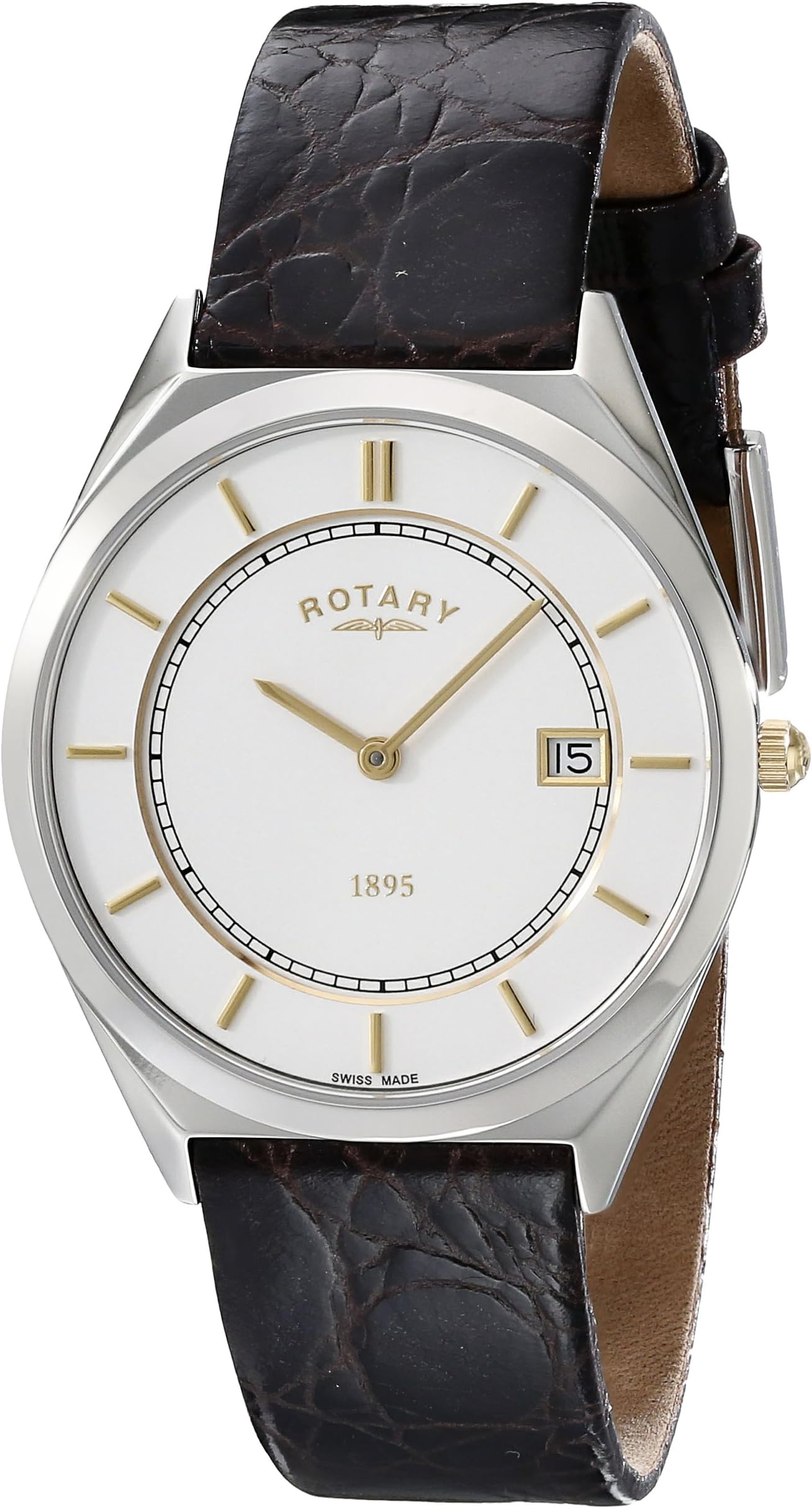Rotary Men's Mechanical Watch with Silver Dial Analogue Display and ...