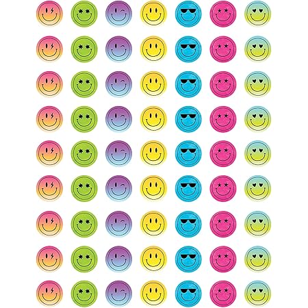 Amazon.com : Teacher Created Resources Mini Happy Face Sparkle Stickers ...