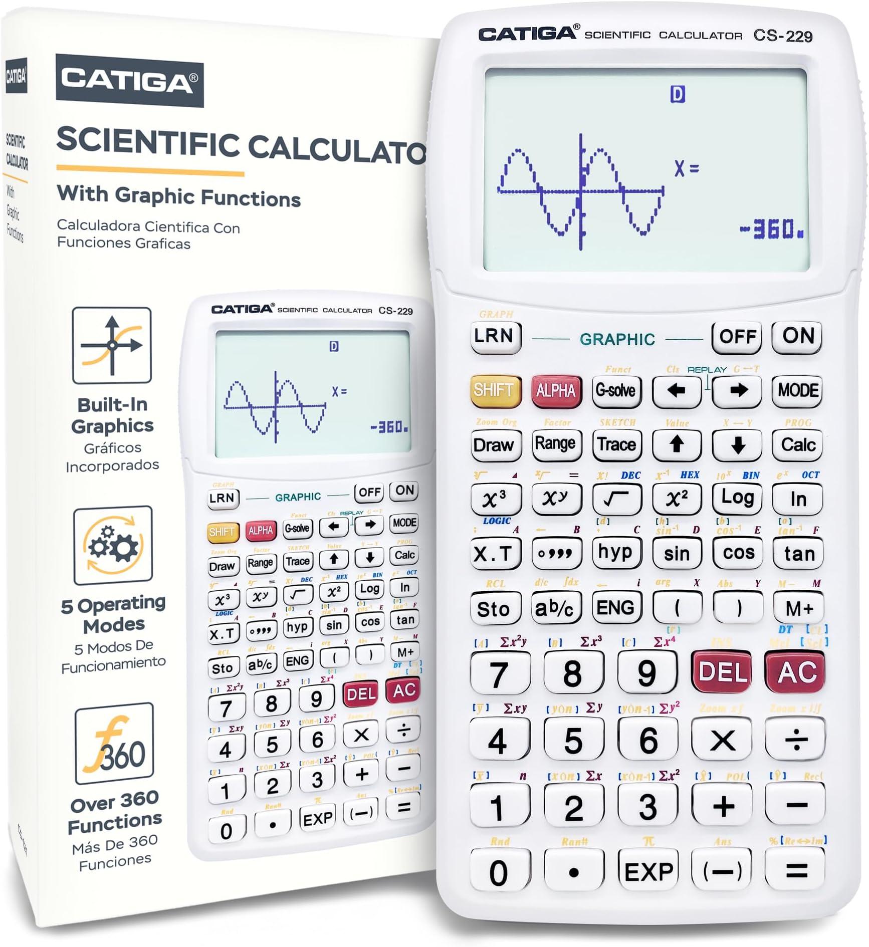 Scientific Calculator with Graphic Functions - Multiple Modes with Intuitive Interface - Perfect ...