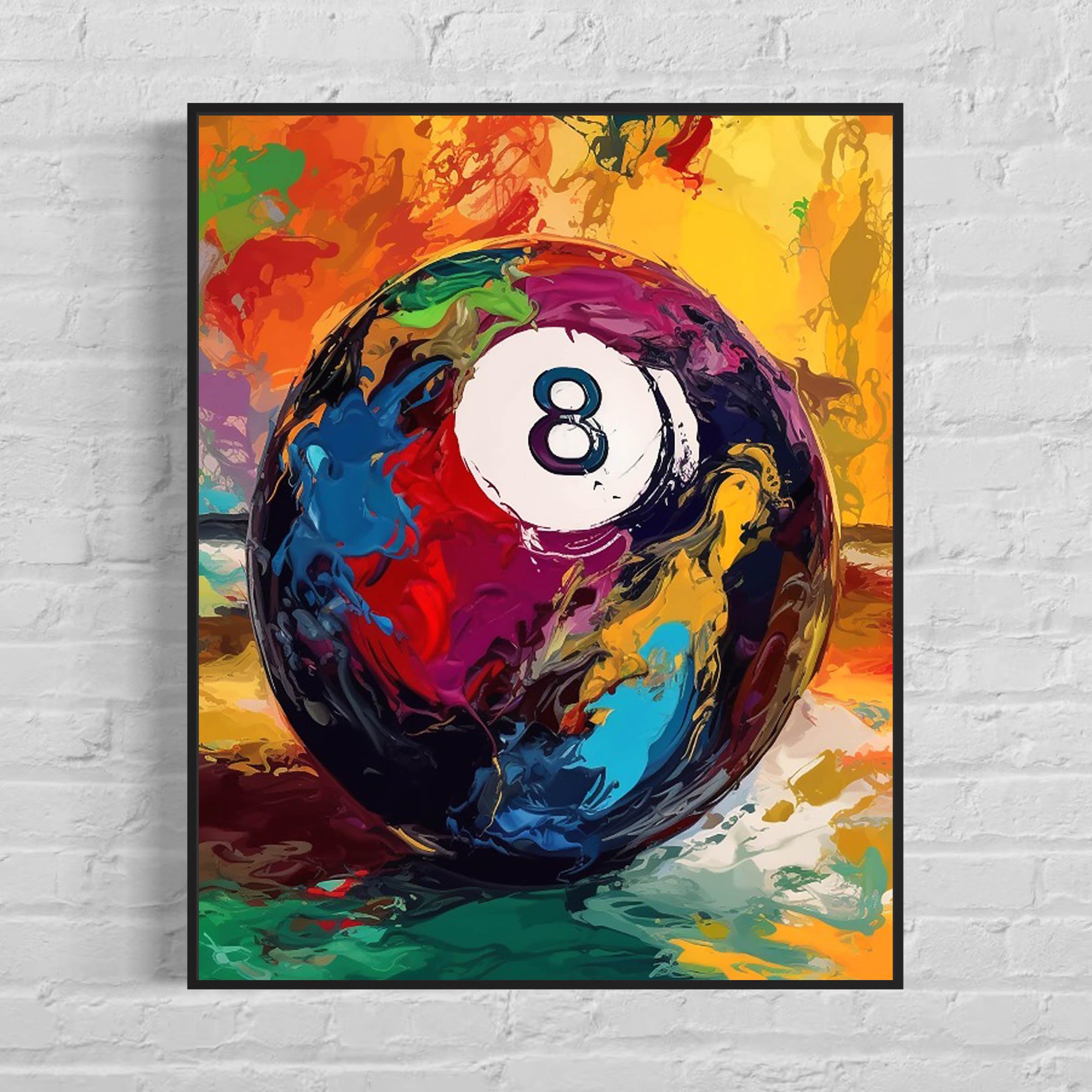 Amazon.com: 8 Ball Pool Art Print Poster, Wall Art Painting Decor ...