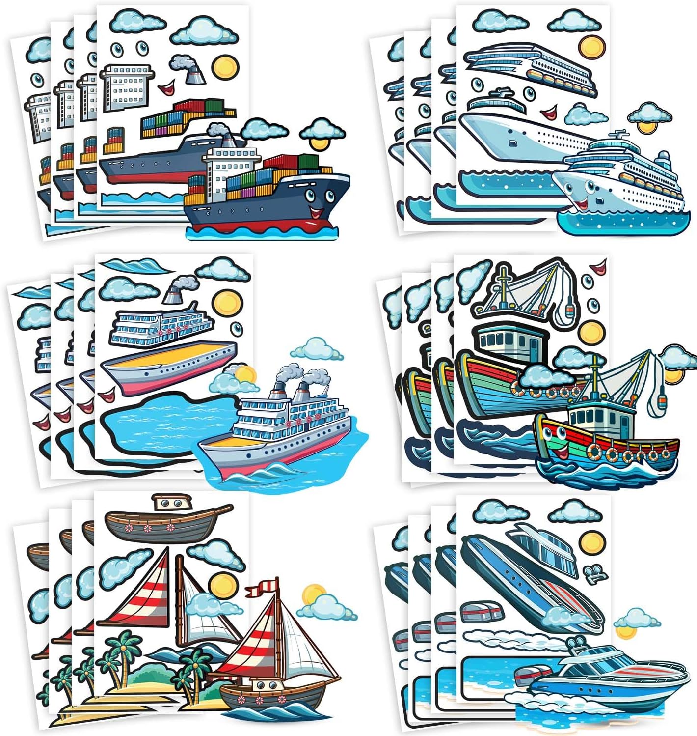 Amazon.com: 100 Pack Nautical Stickers, Nautical Party Favors, Birthday ...