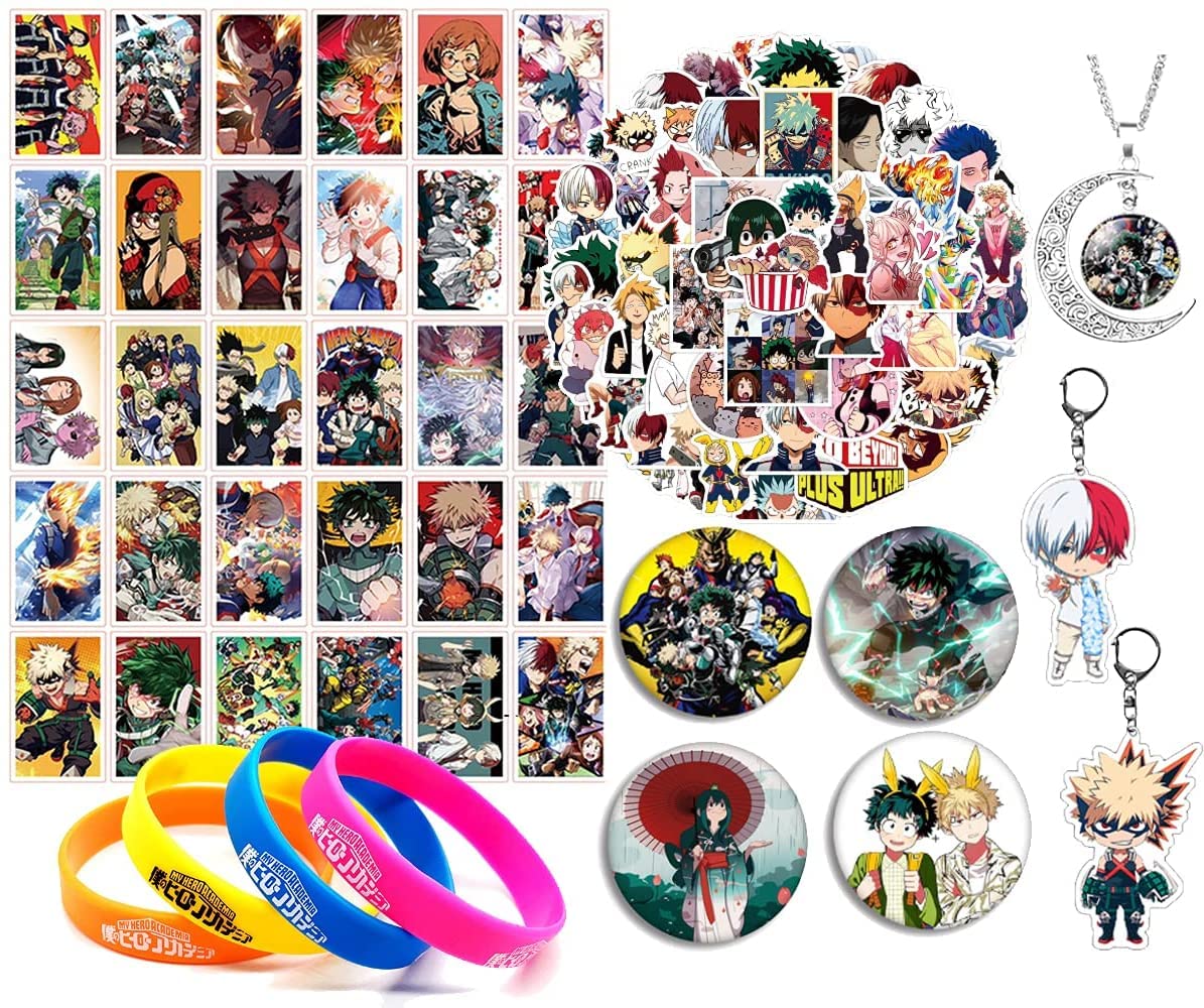 Mha Gift Set Anime Stickers Gift Set 30pcs Postcards 50pcs | Desertcart ...