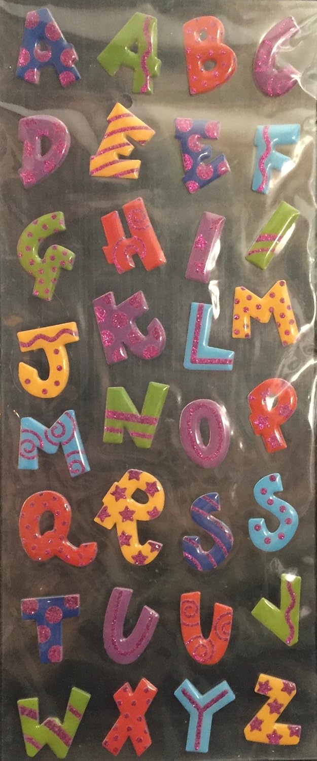 Amazon.com: Recollections -Epoxy Stickers- Alphabet Stickers #453427 ...