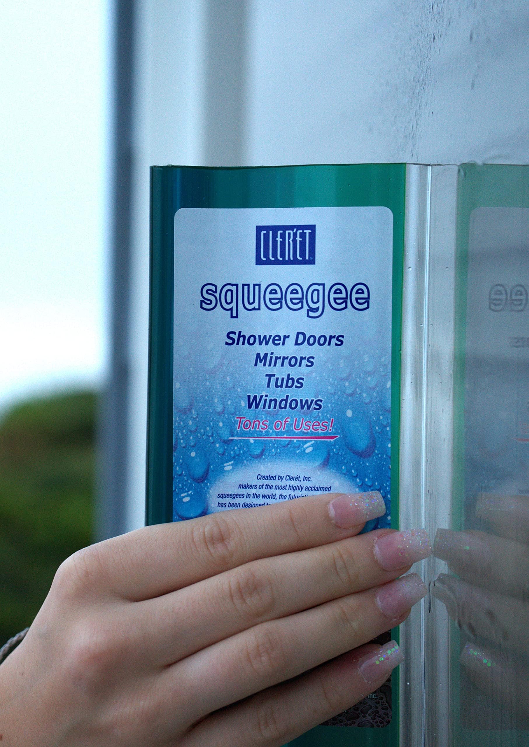 Amazon.com: Cleret iDO Shower Squeegee with Dual Wiping Edge Cleaning ...