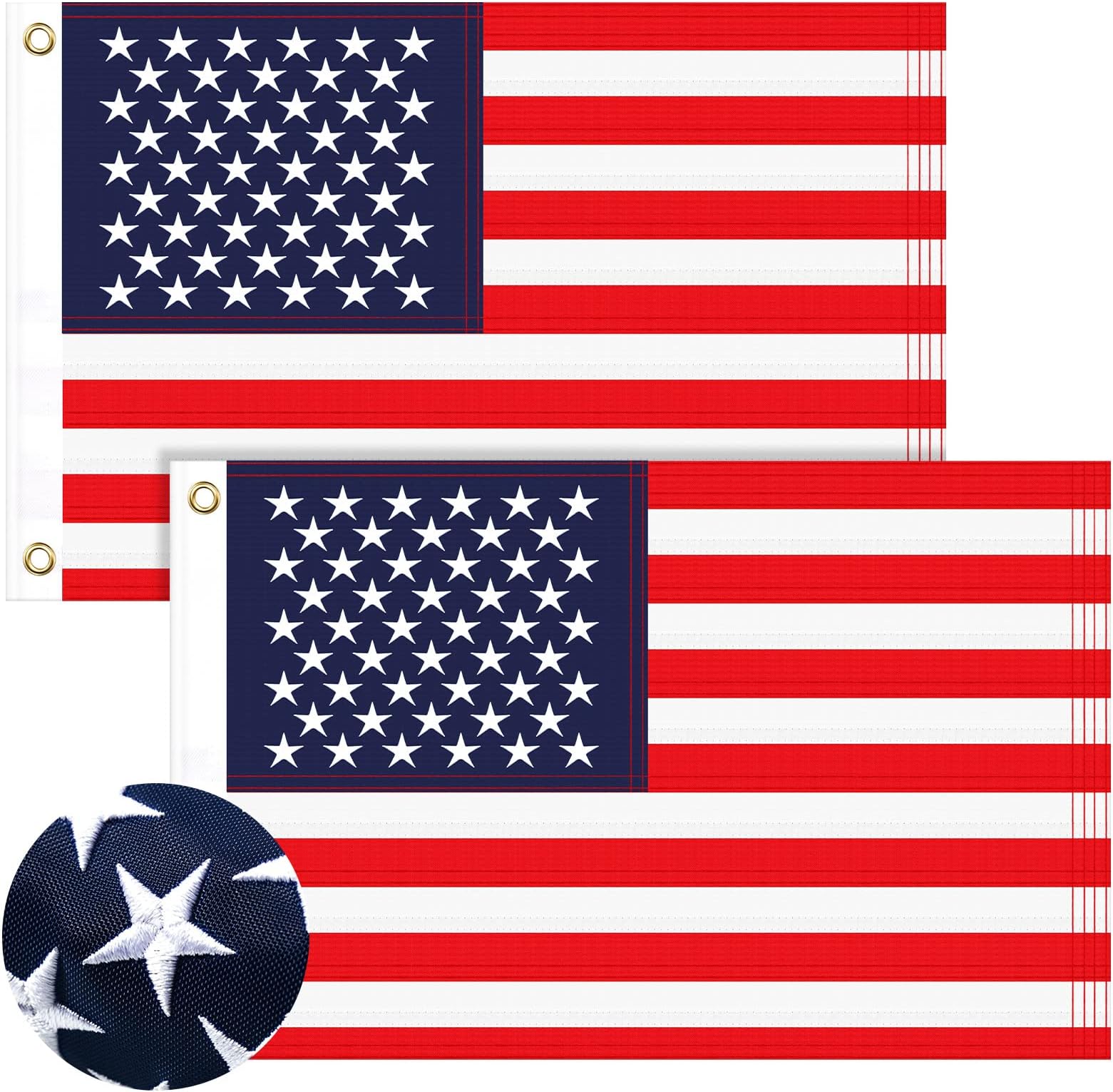 Amazon.com : 2 Pieces American Flag 12 x 18 Inch Small US Boat Star USA ...