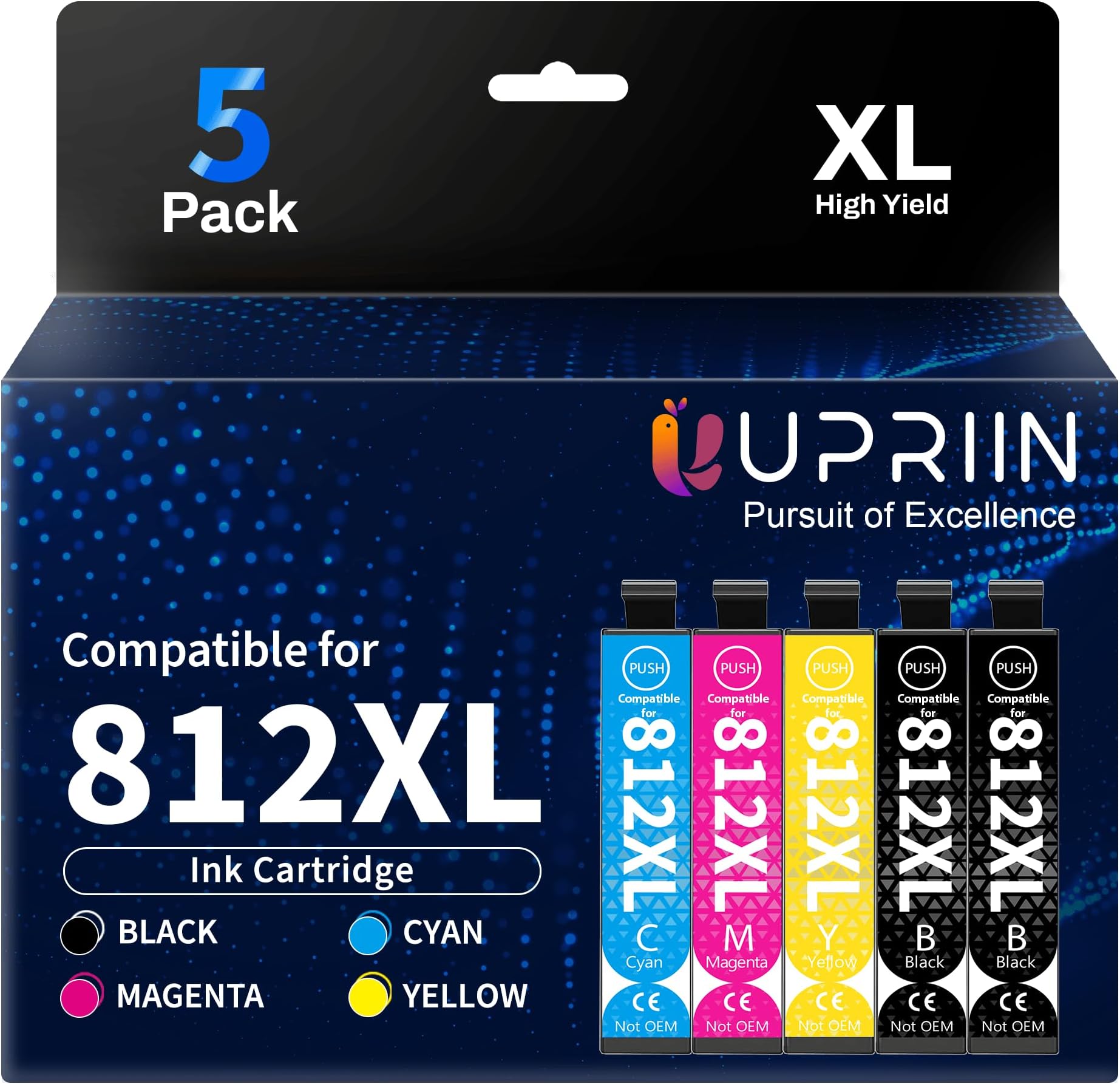 Amazon.com: UPRIIN Compatible for 812XL Ink Cartridges Combo Pack ...