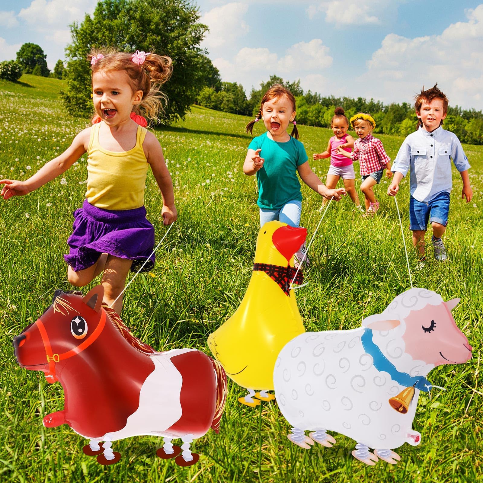 Snapklik.com : 6 Pcs Walking Animal Balloons, Farm Animals Balloons ...