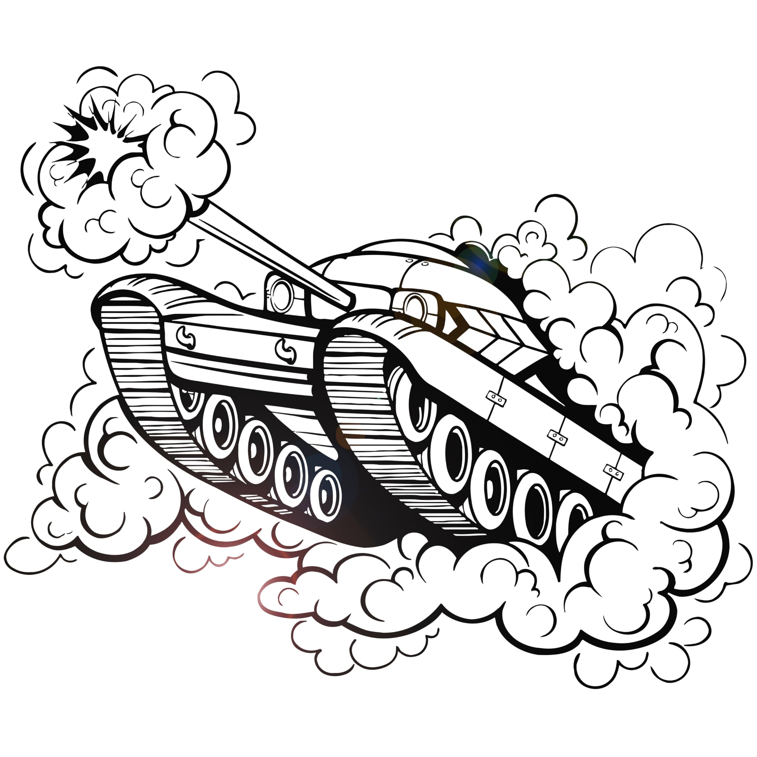 Amazon.com: Large Vinyl Wall Decal Tank Military Art Boys Room War ...