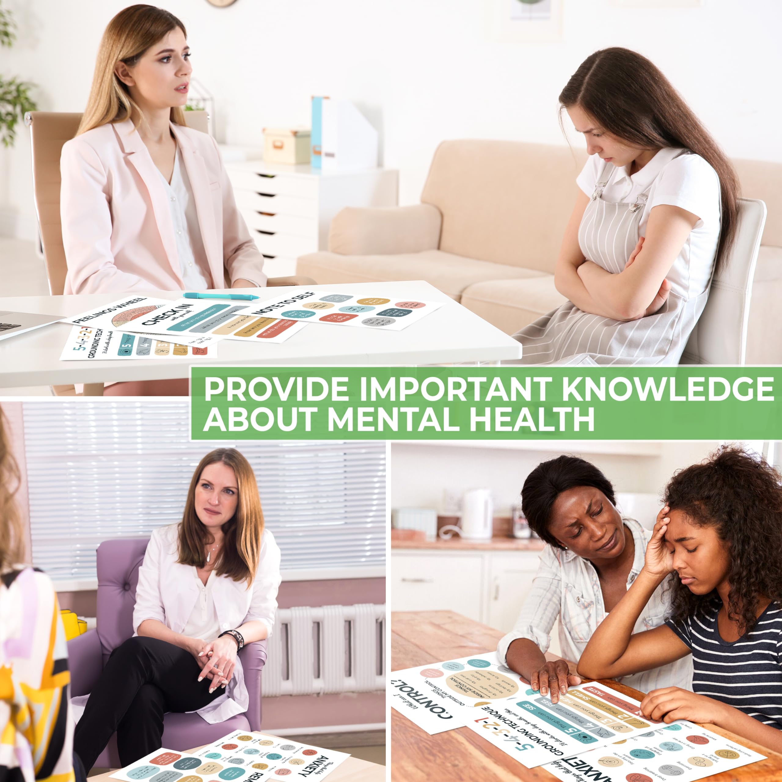 Snapklik.com : 12 Pcs Mental Health Posters, Therapy Office Decor ...